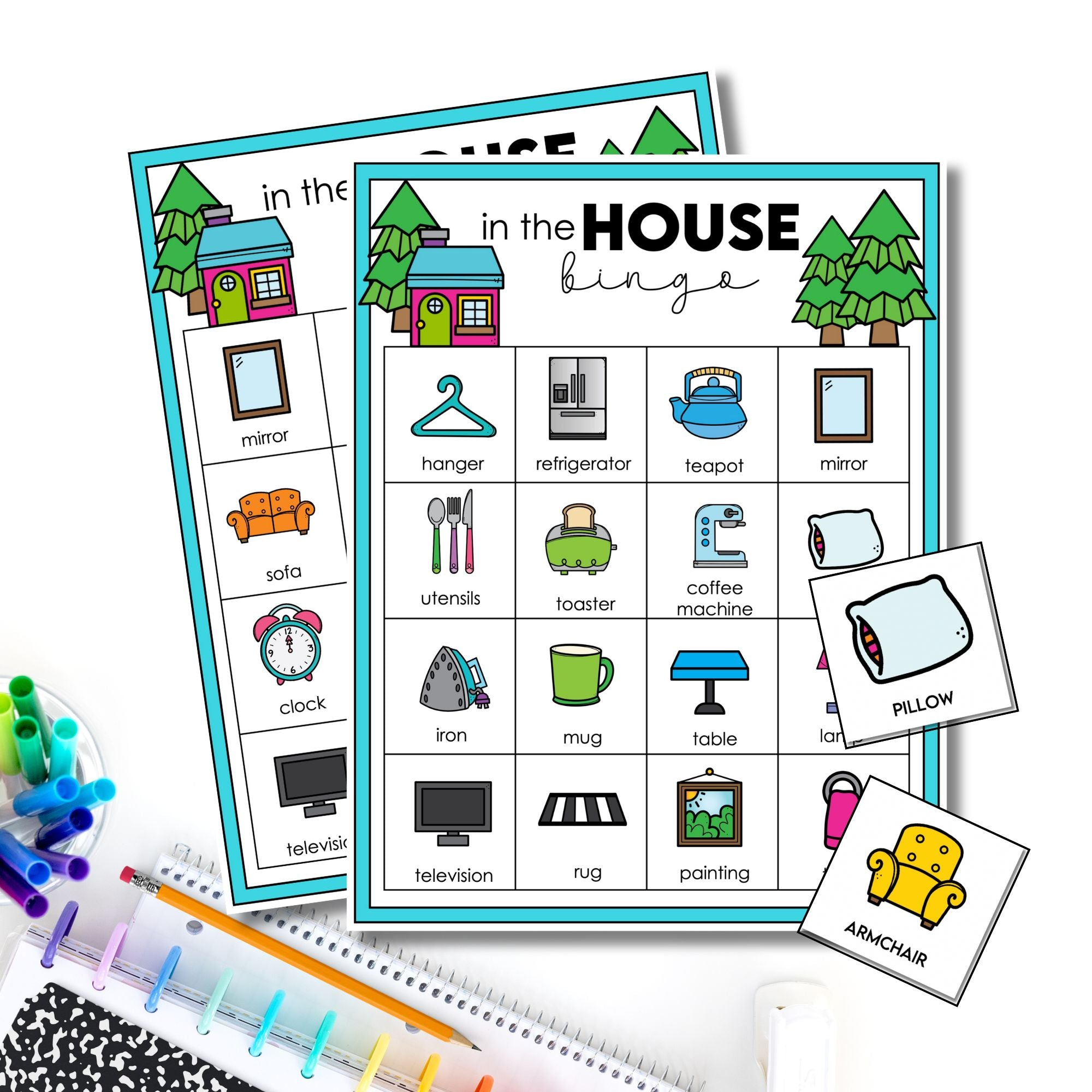 English Vocabulary Bingo Games - Hot Chocolate Teachables