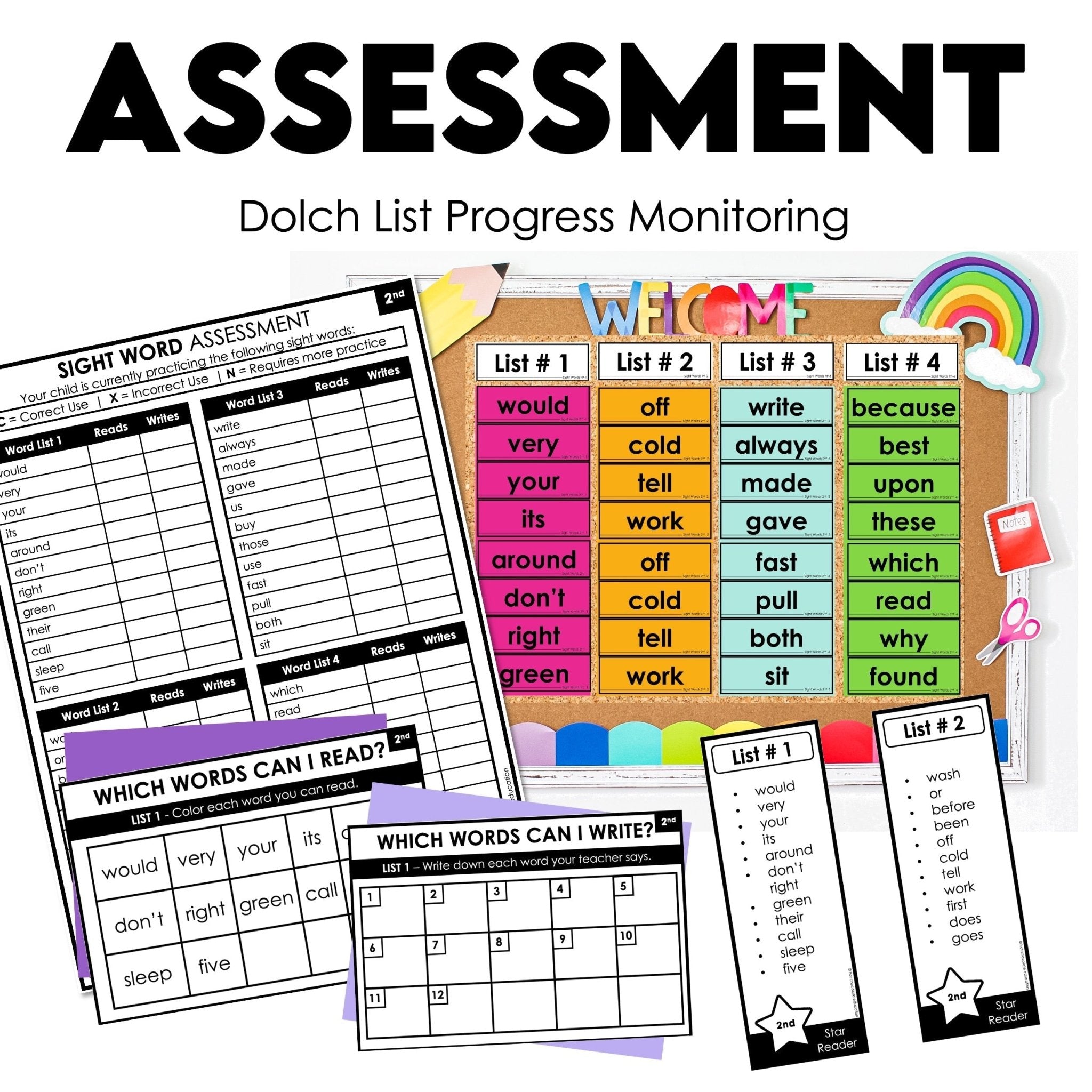 Dolch Sight Word Assessment + Progress Monitoring - Hot Chocolate ...
