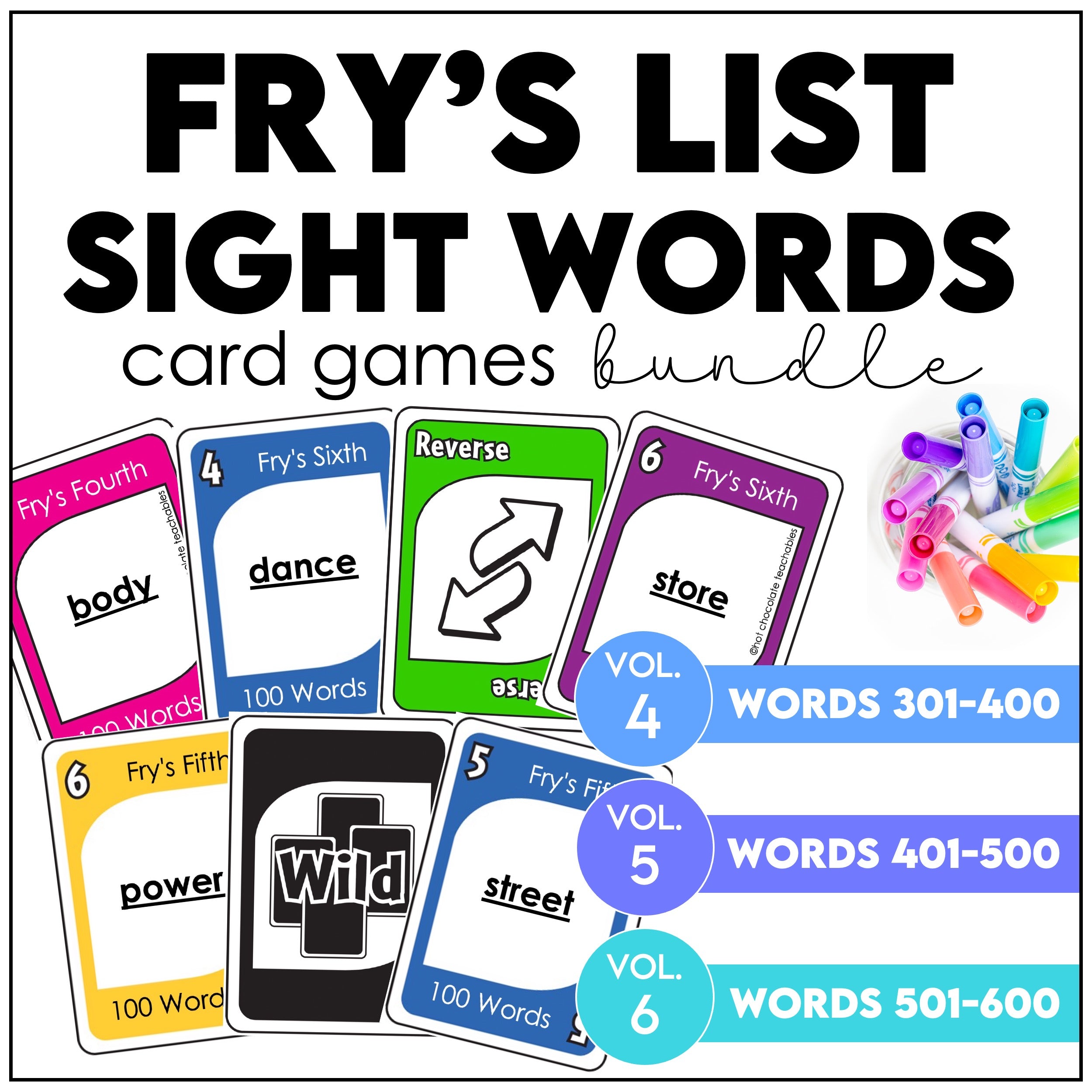Fry Sight Words Card Games Bundle 3rd–5th Grade