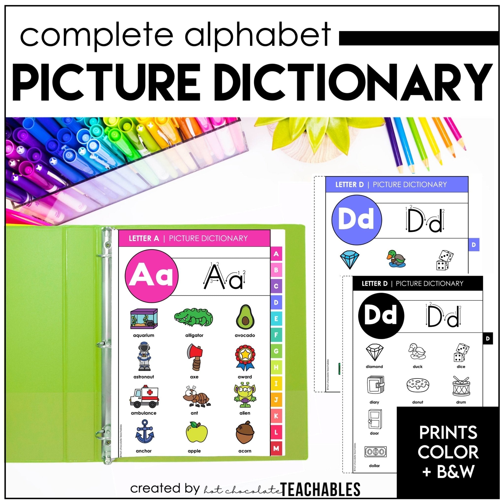 Alphabet Picture Dictionary from A to Z