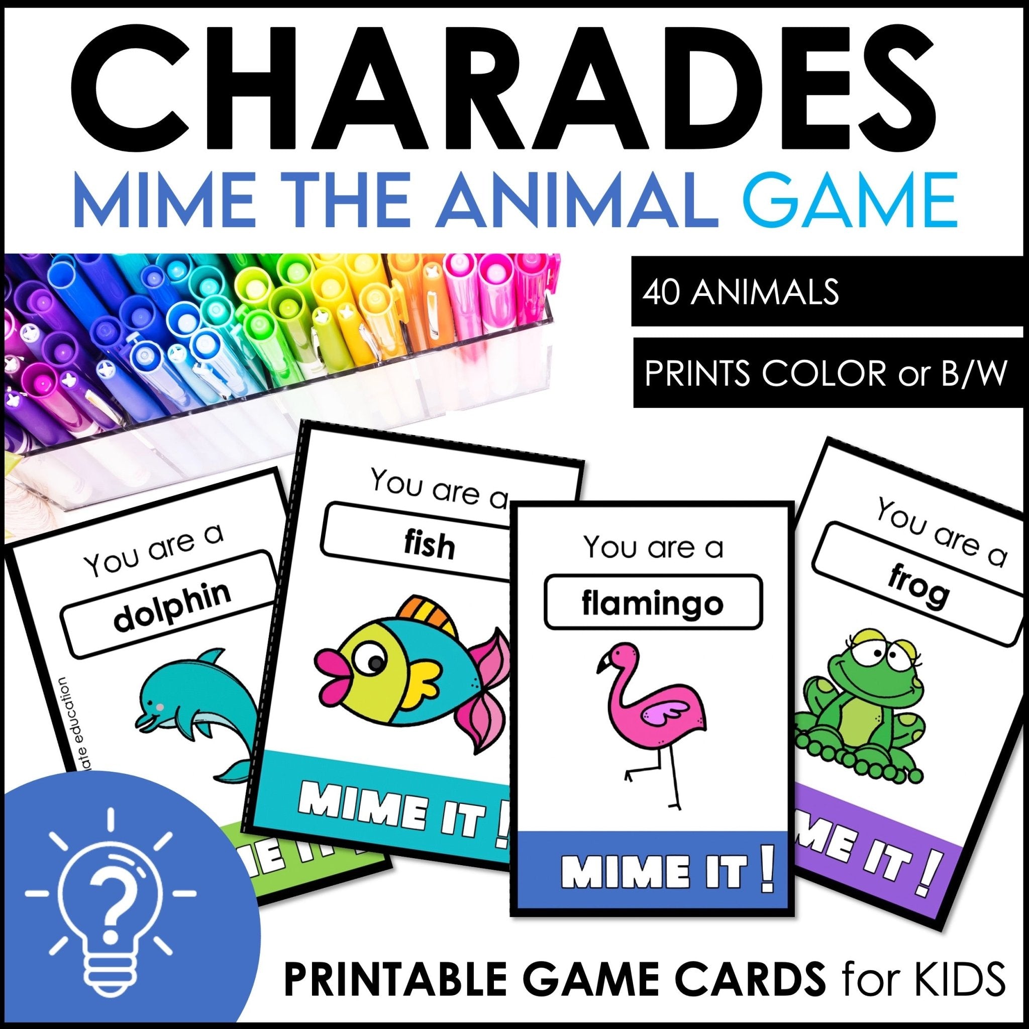 Animal Charades : Fun Miming Vocabulary Game for Kids