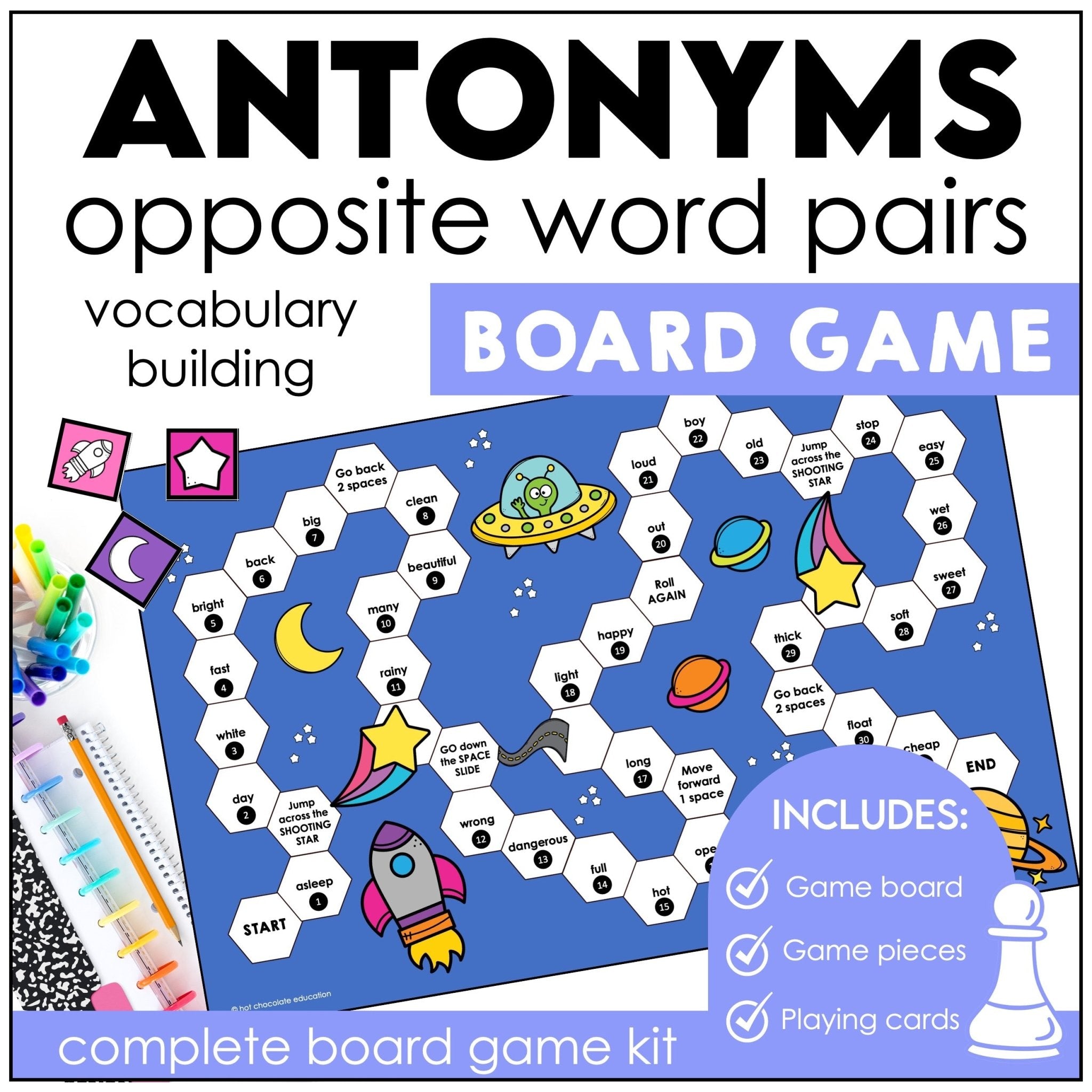 Antonyms : Opposite Word Pairs Vocabulary Board Game