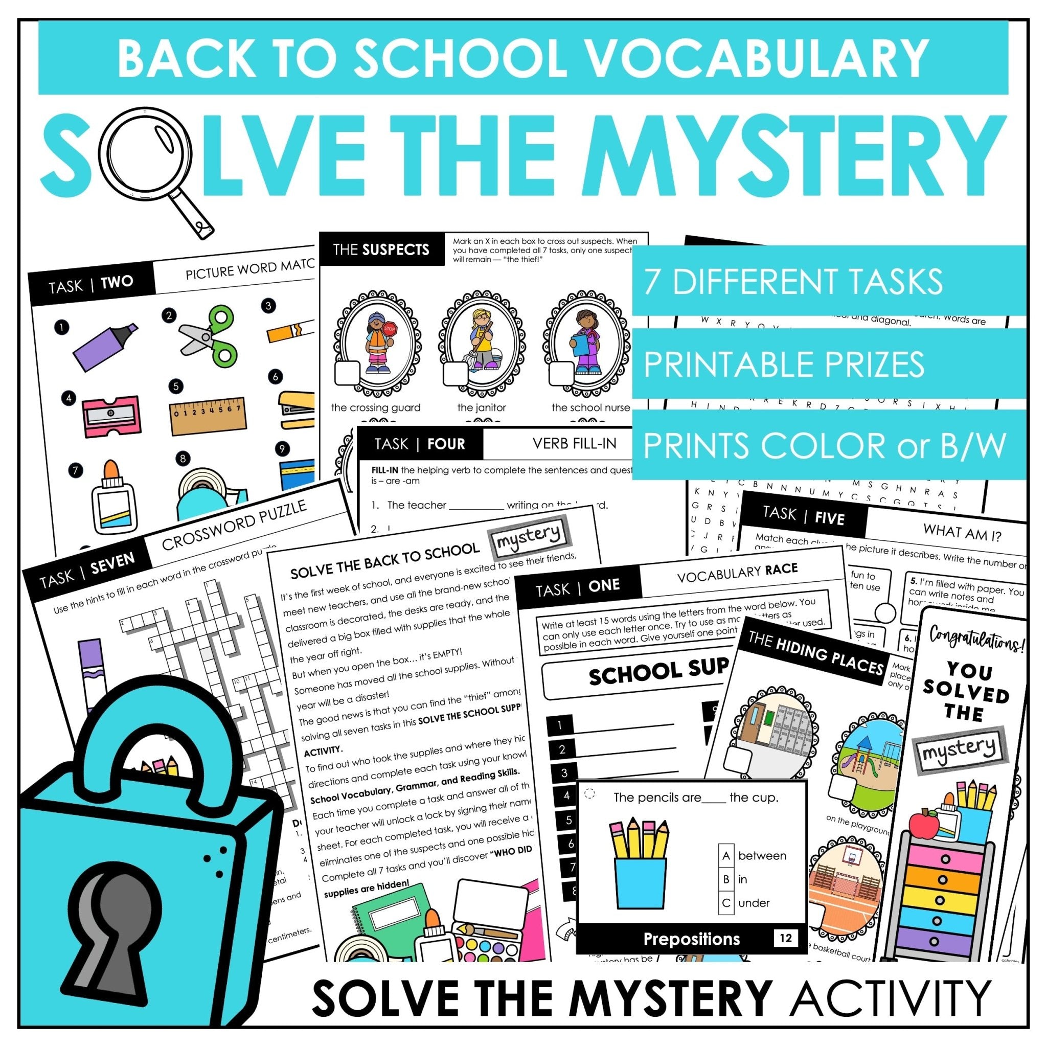 ESL/ELL Classroom Mystery Game for Back to School