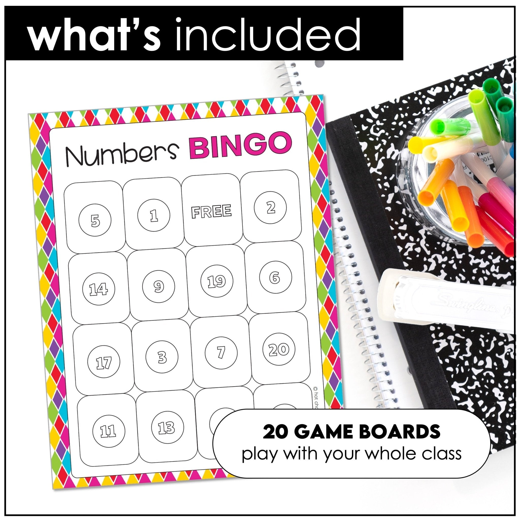 Bingo Game Number Recognition 1-20