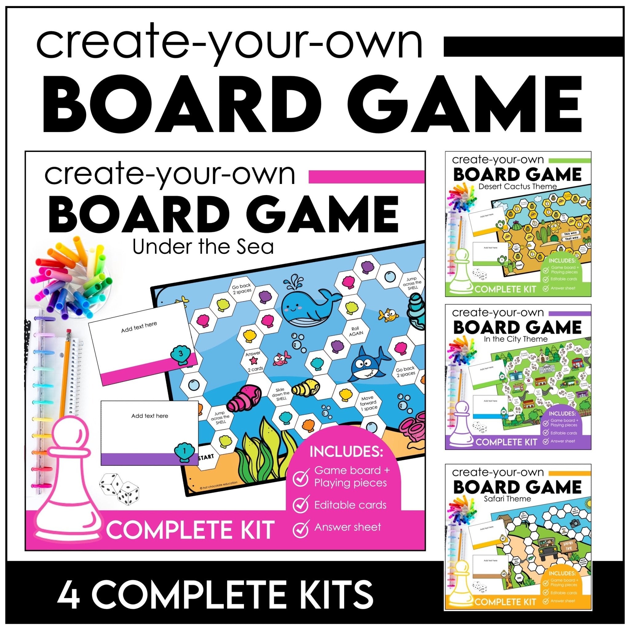 Board Game Blank Templates - Editable Playing Cards