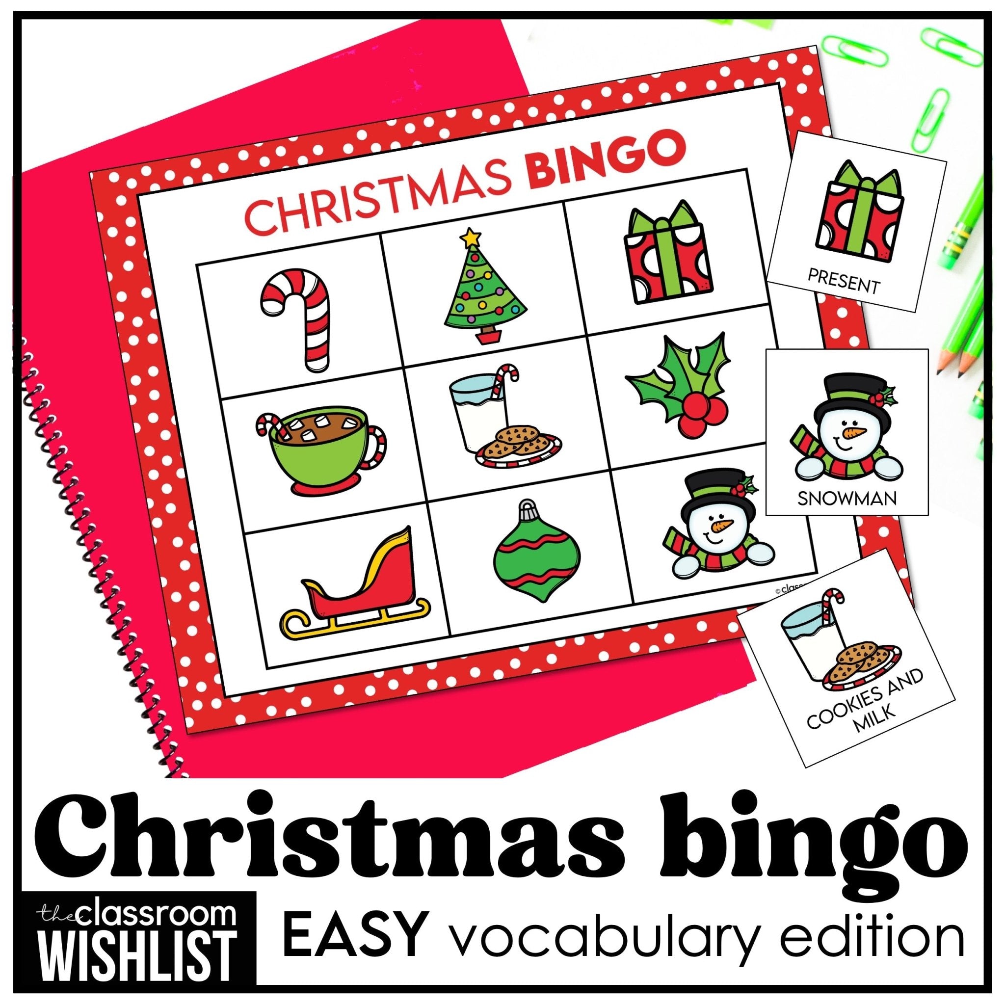 Christmas Bingo Game Preschool & Kindergarten | ESL Holiday