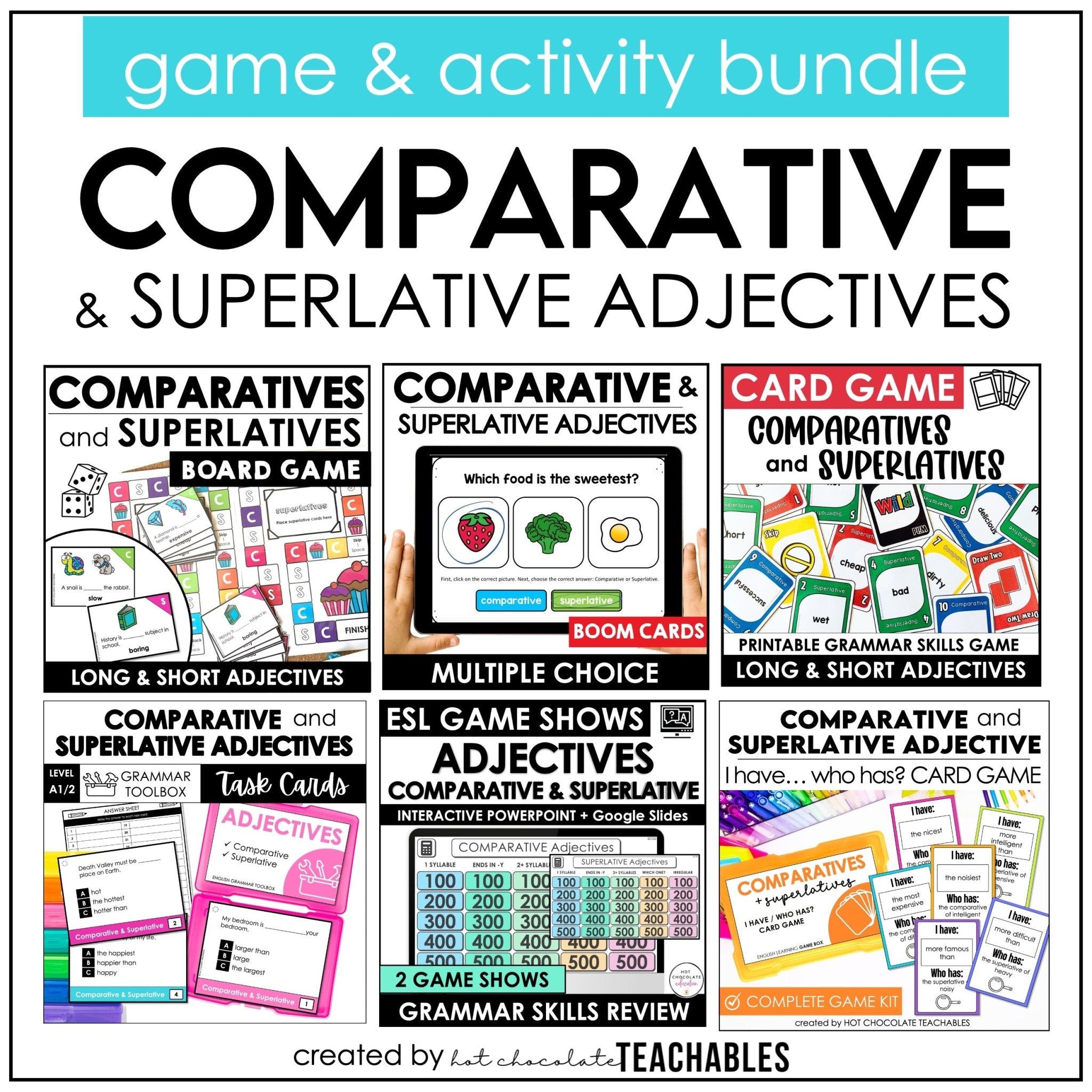 Comparative & Superlative Adjectives Games & Activity Bundle