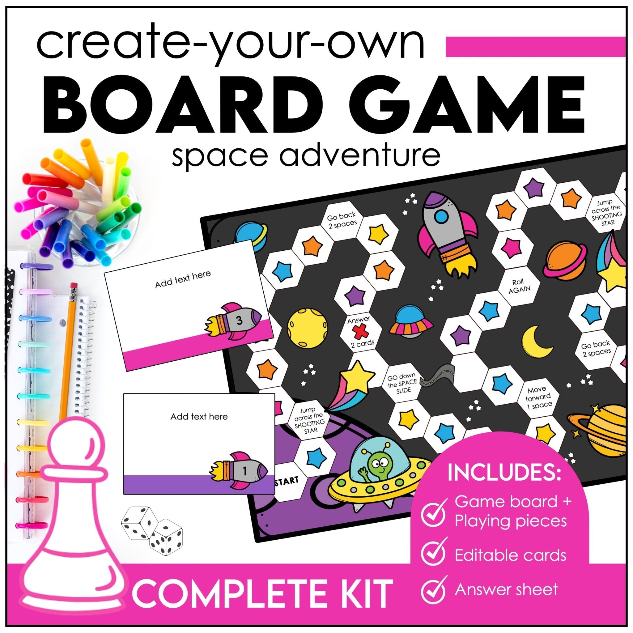 Editable Board Game Templates | Customizable Game Cards