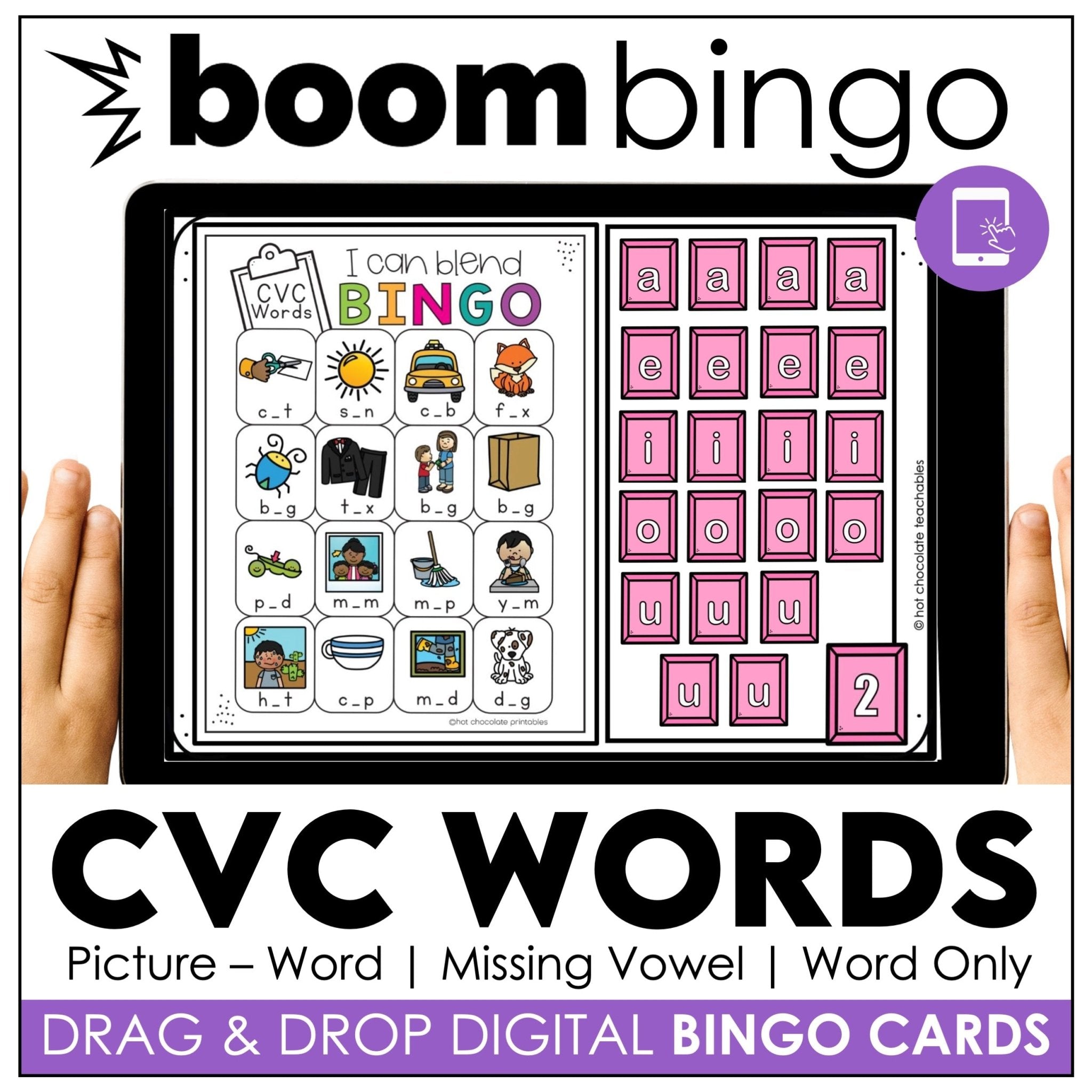 ESL CVC Word Fluency Bingo Game - Short Vowels