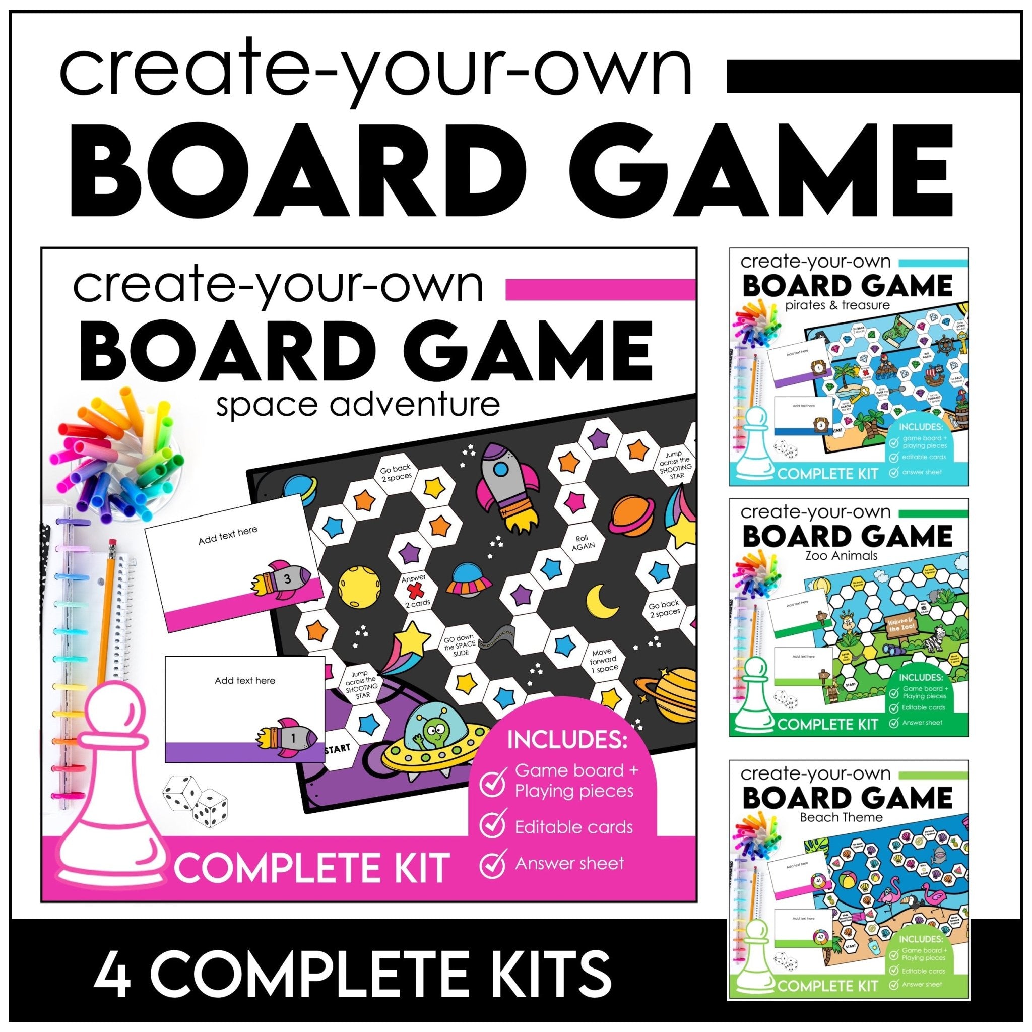 Editable Board Game Templates - Customize Blank Cards
