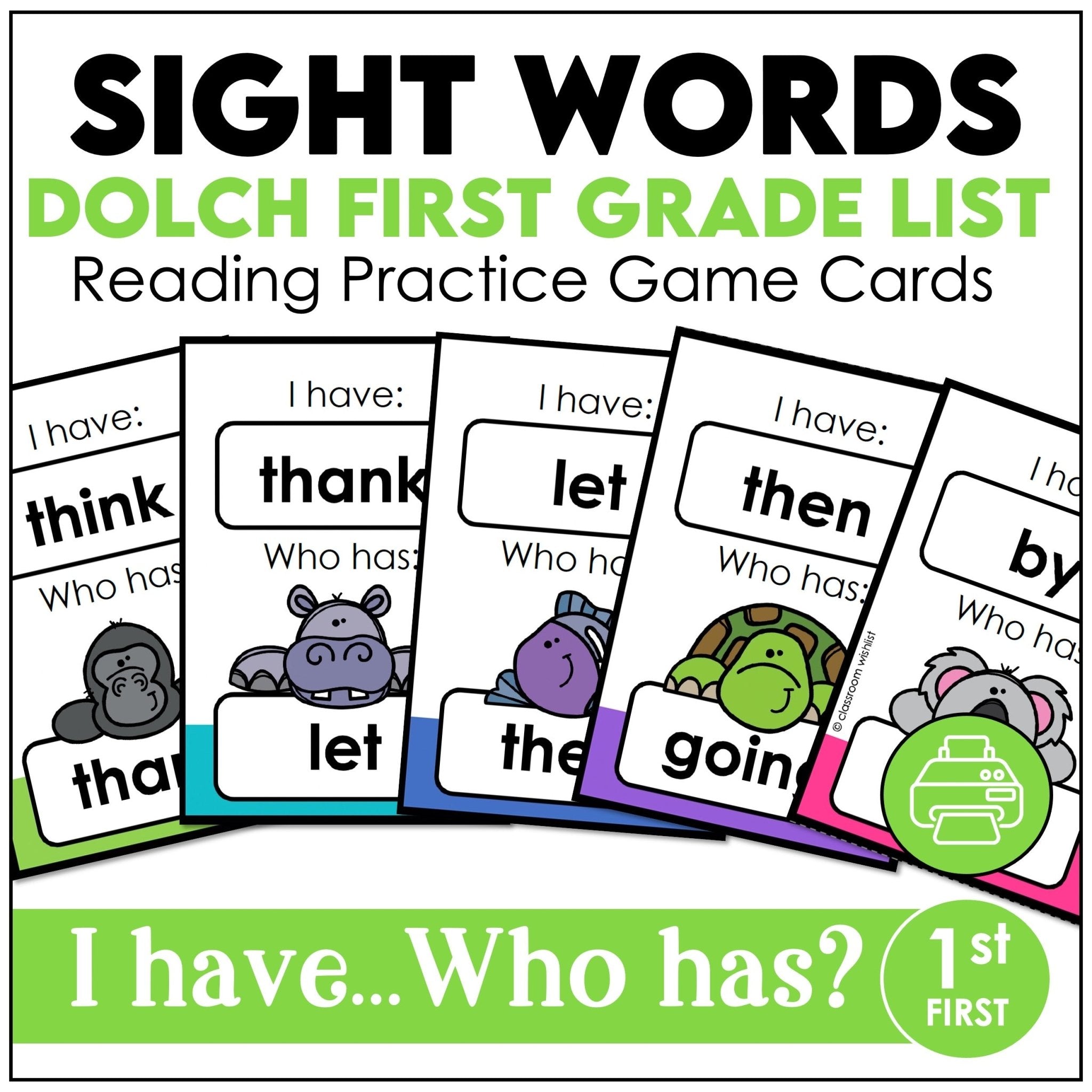 Dolch Sight Words Reading Game for First Grade