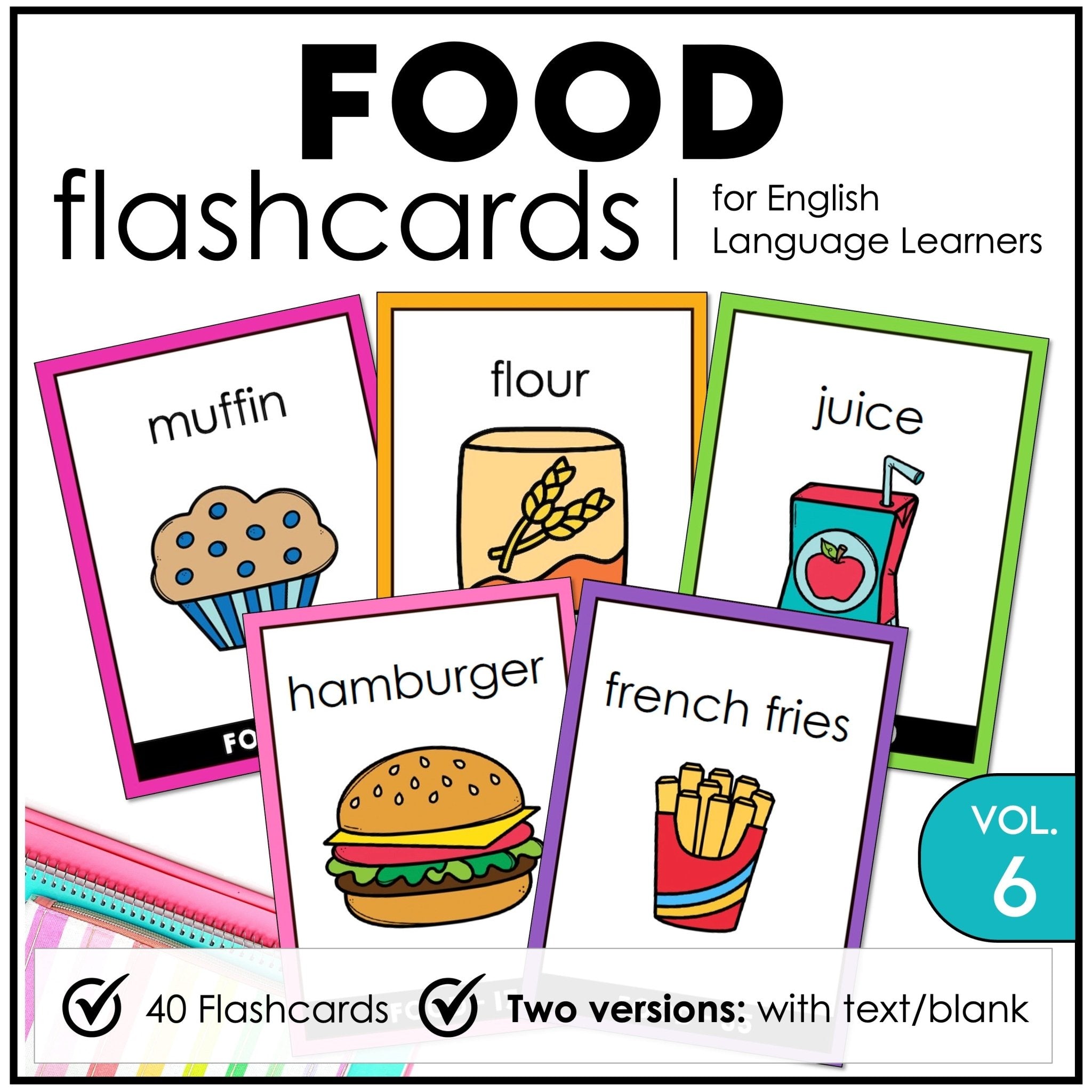 Food Group Vocabulary Flashcards - Meat, Dairy, Protein