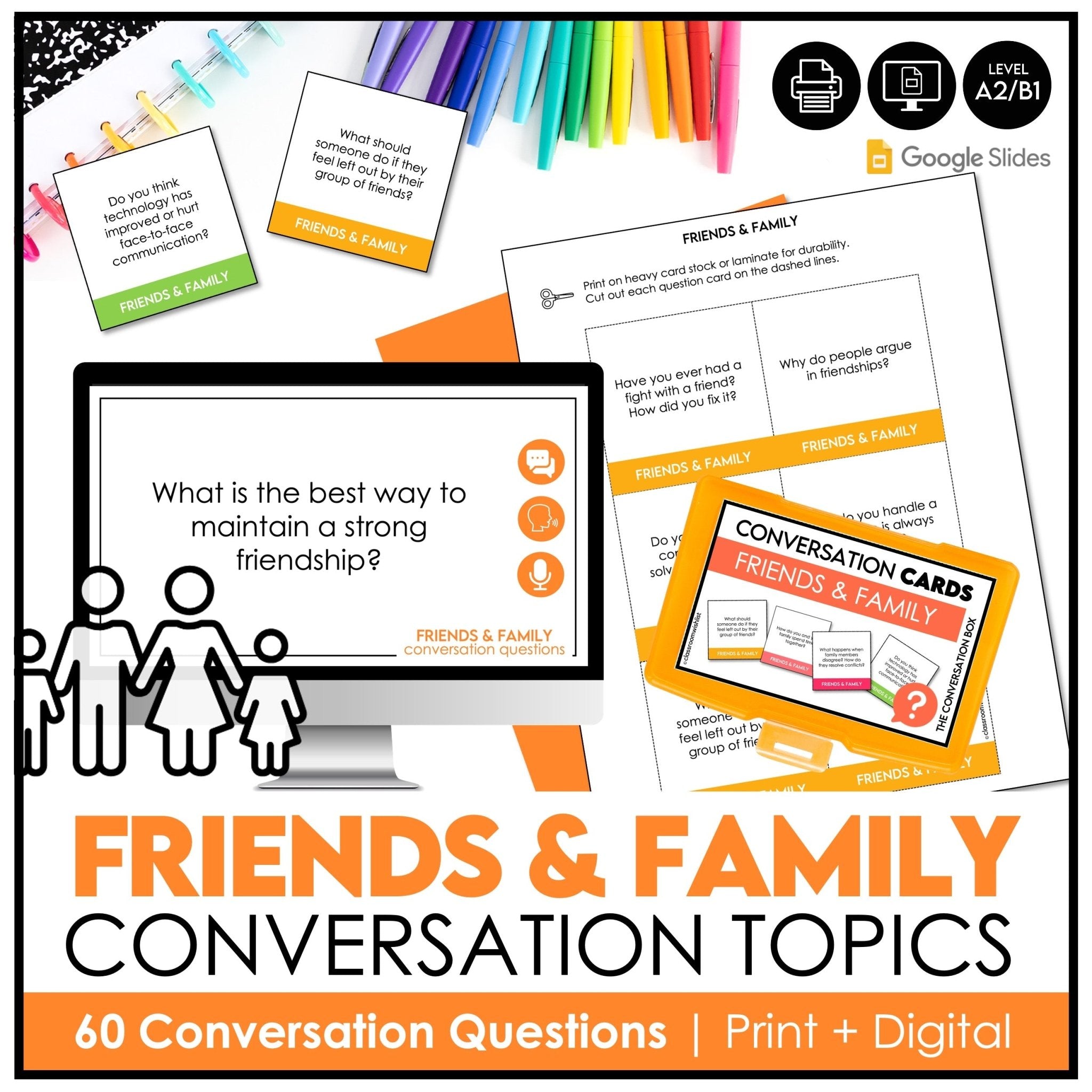 Friendships, Family & Social Life Conversation Cards