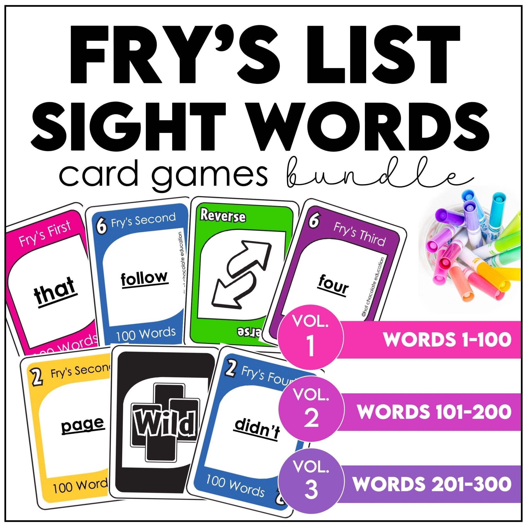 Fry's Sight Words Card Game Bundle for Grades 1-3