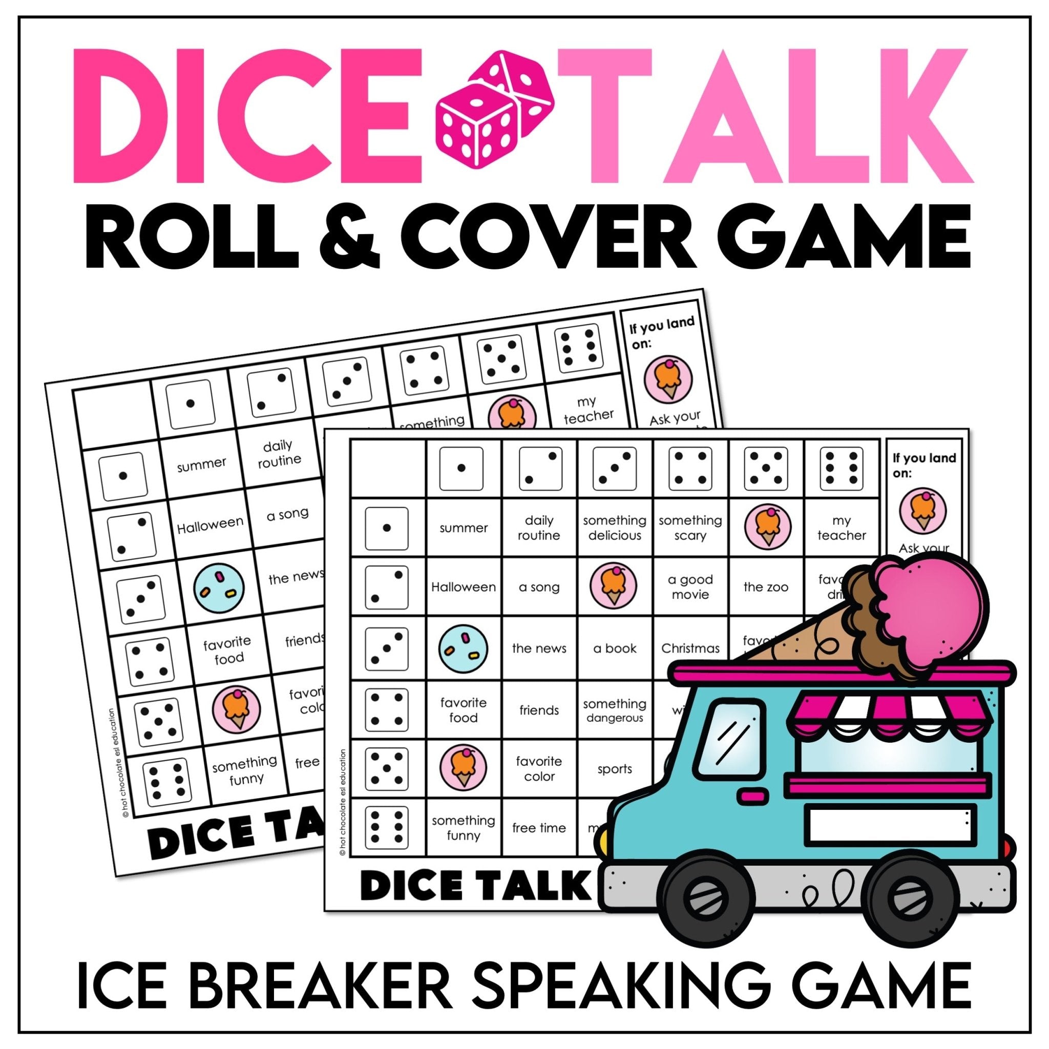 Back to School Ice Breaker Dice Game for Kids - ESL, ELL