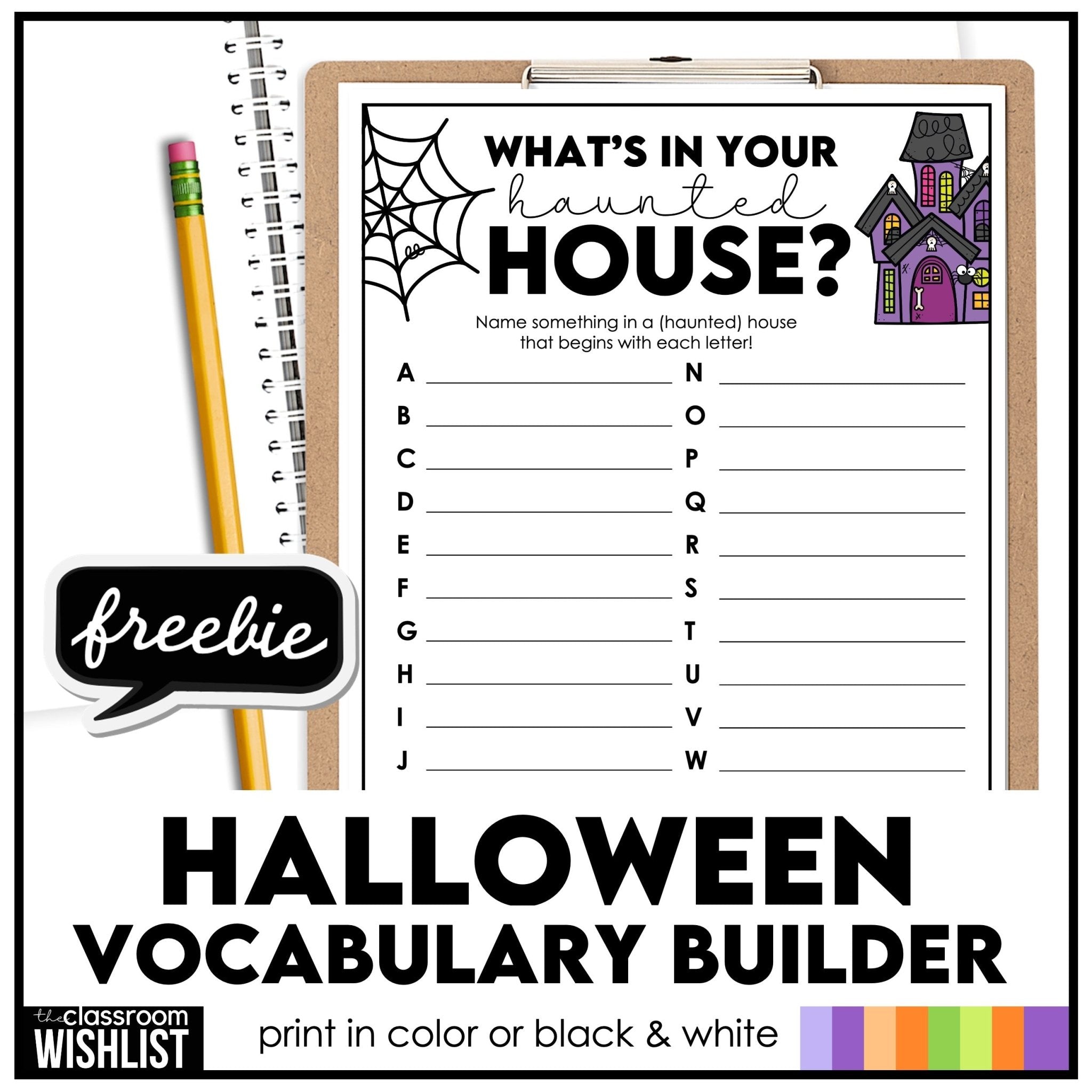 Halloween Haunted House Vocabulary Builder