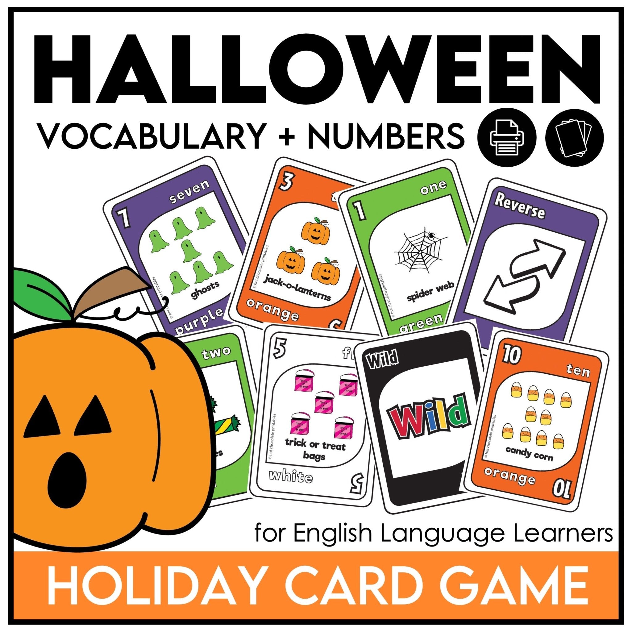Halloween Vocabulary Card Game for Young Learners