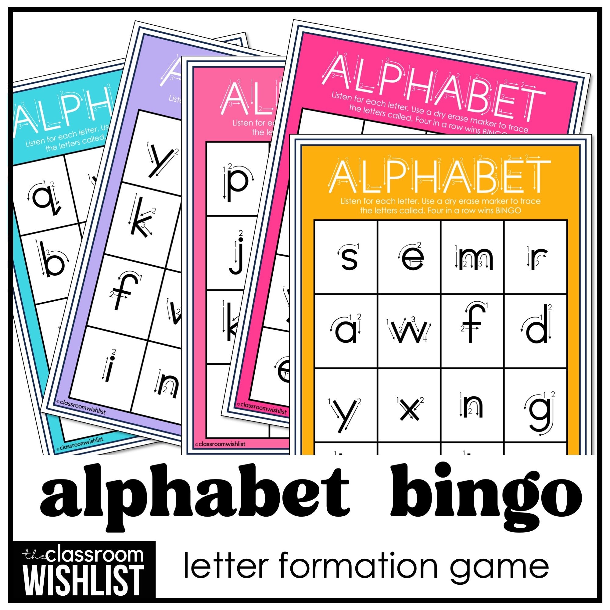 Alphabet Letter Formation Bingo | Writing Lowercase Letters