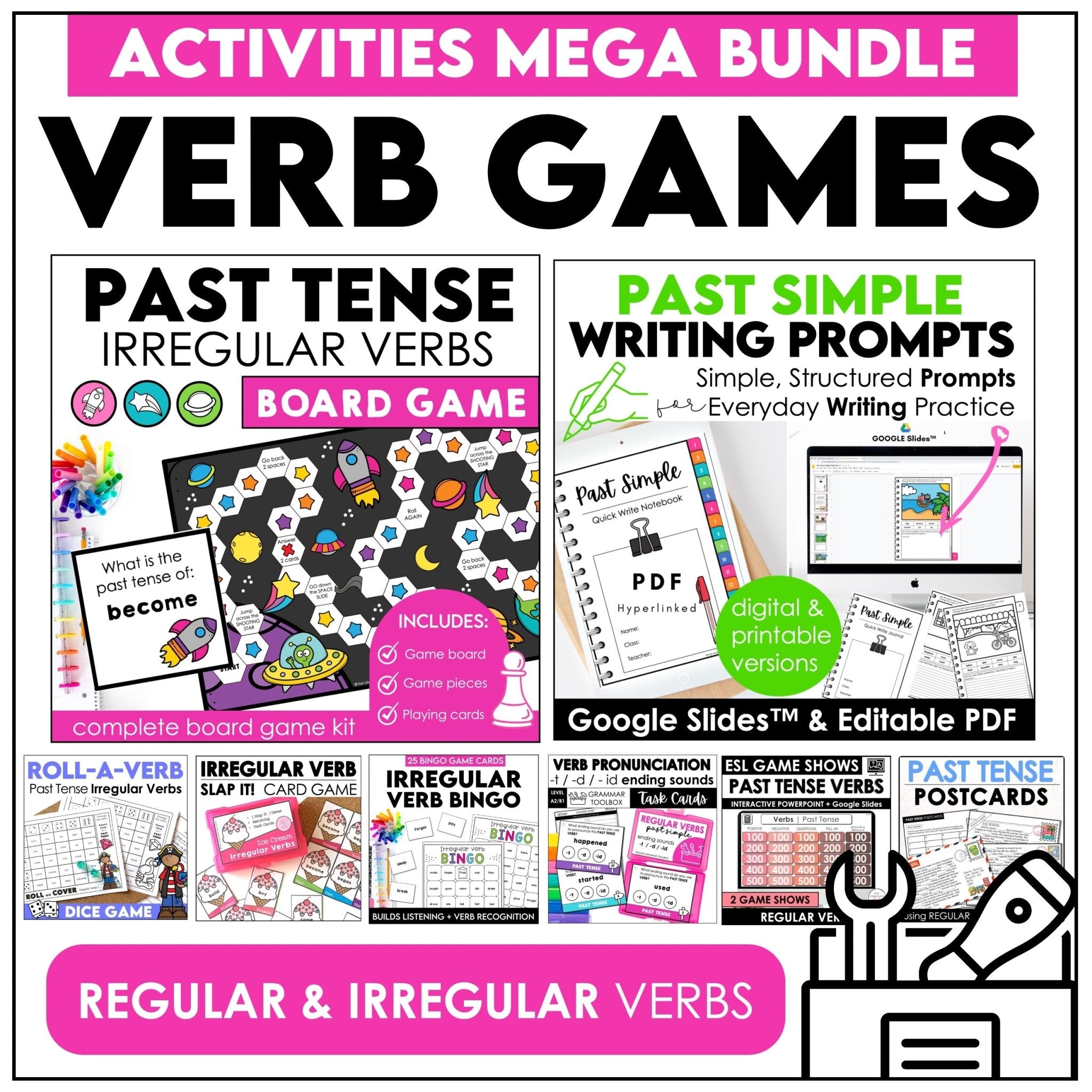 Past Tense Verbs : Regular and Irregular Games & Activities