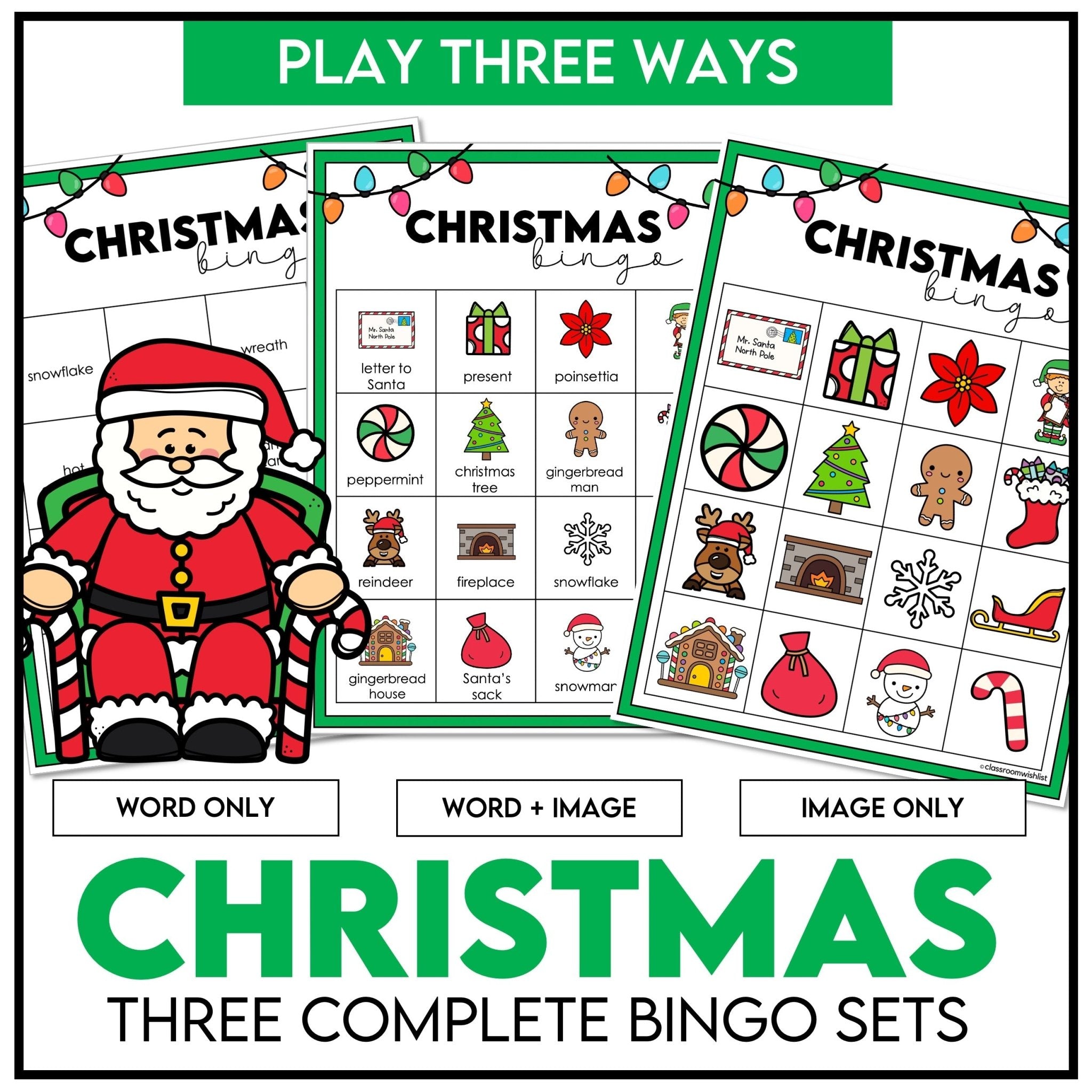 Christmas Bingo Game | Holiday Vocabulary Activity