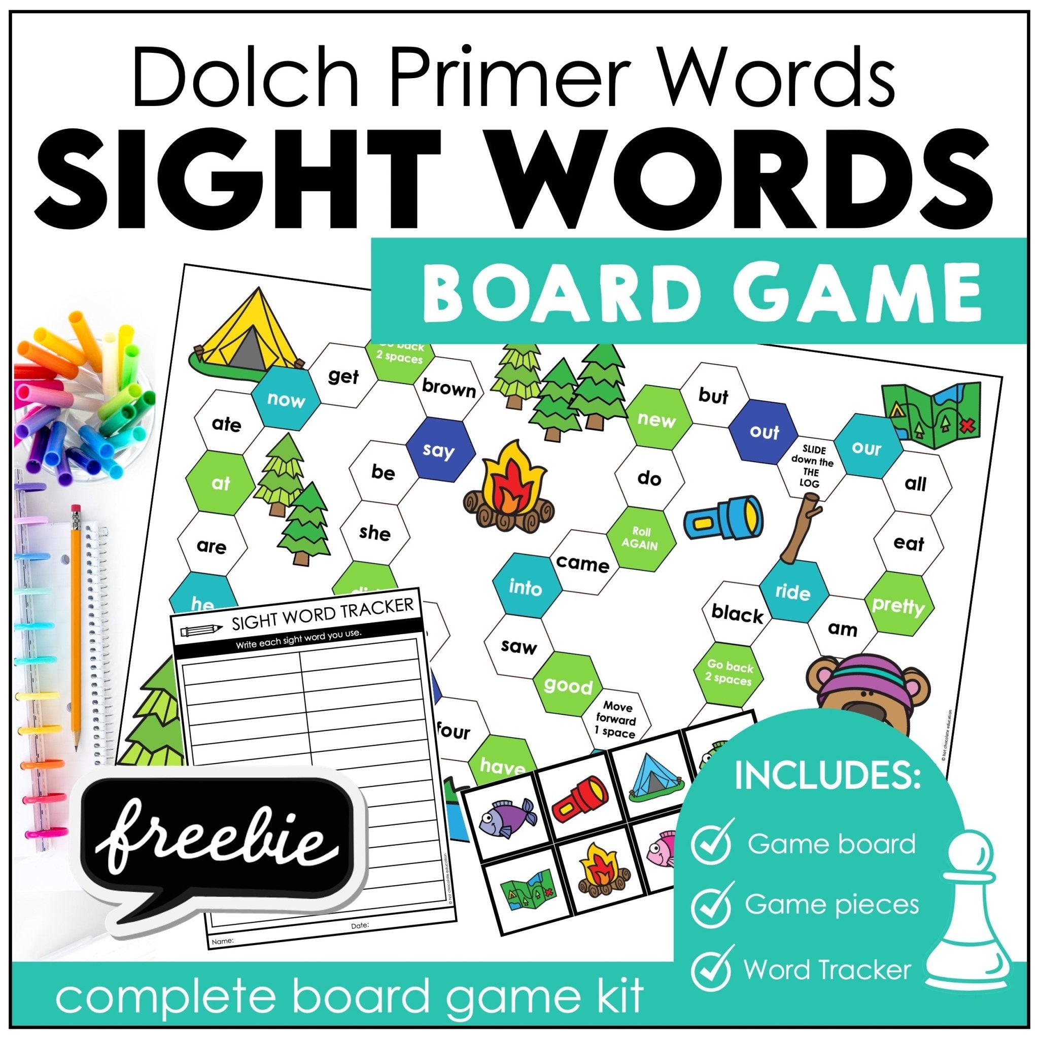 Sight Word Camping Theme Board Game – Freebie