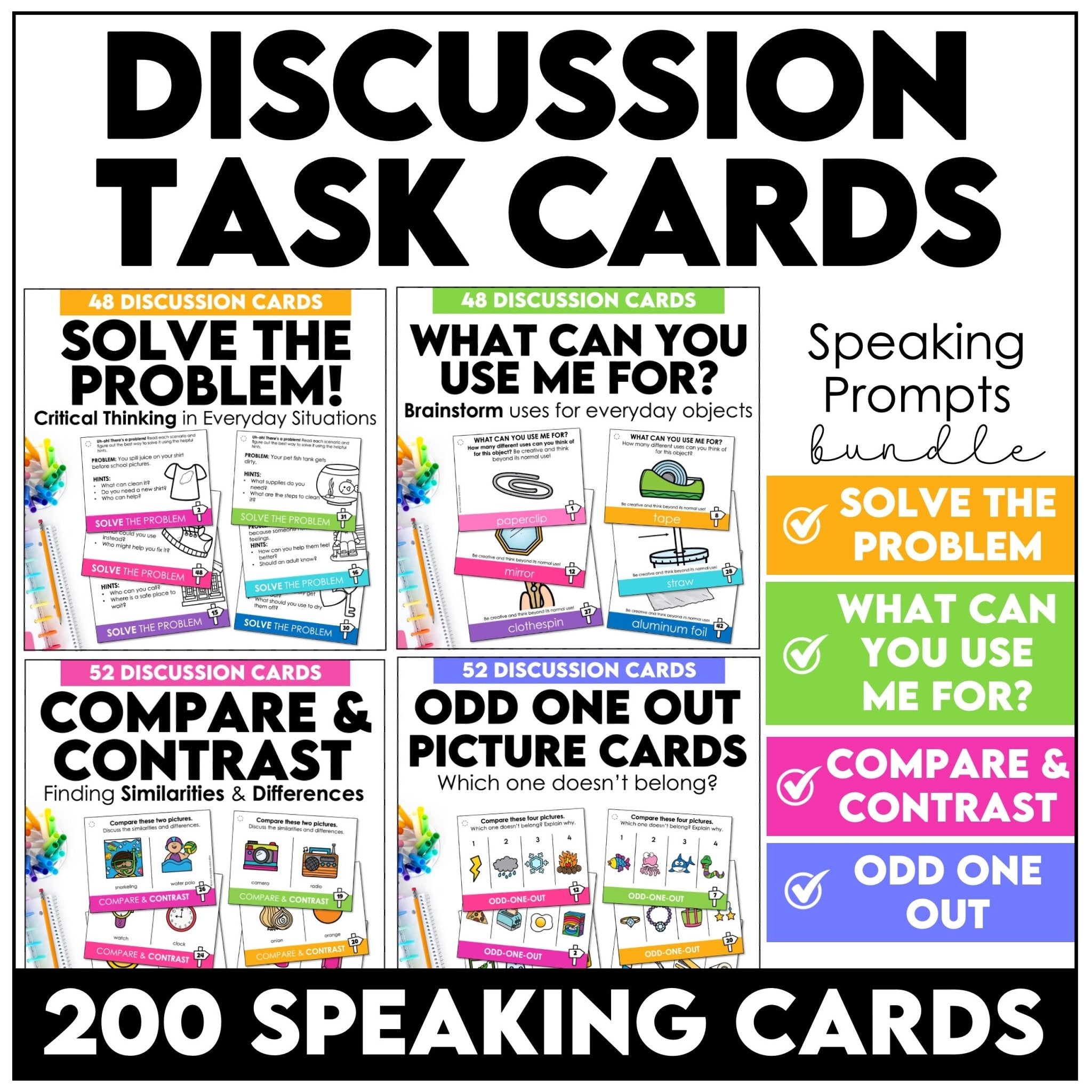Speaking Task Cards Bundle | Critical Thinking