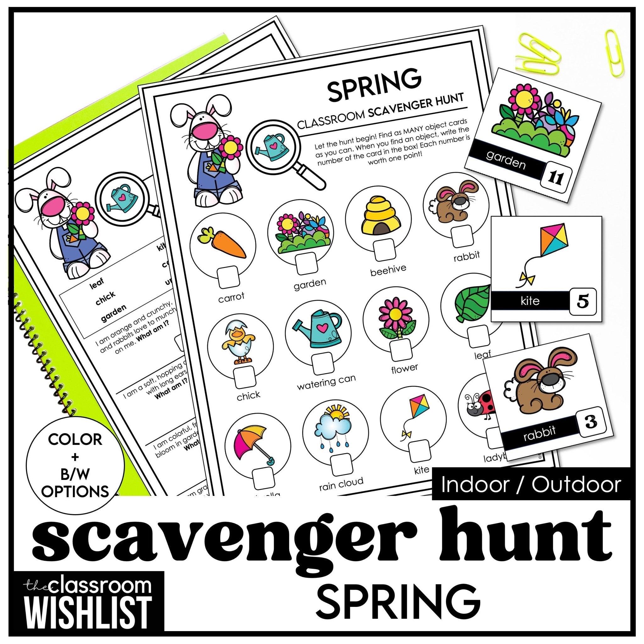 Spring Vocabulary Scavenger Hunt | Search the Room Game