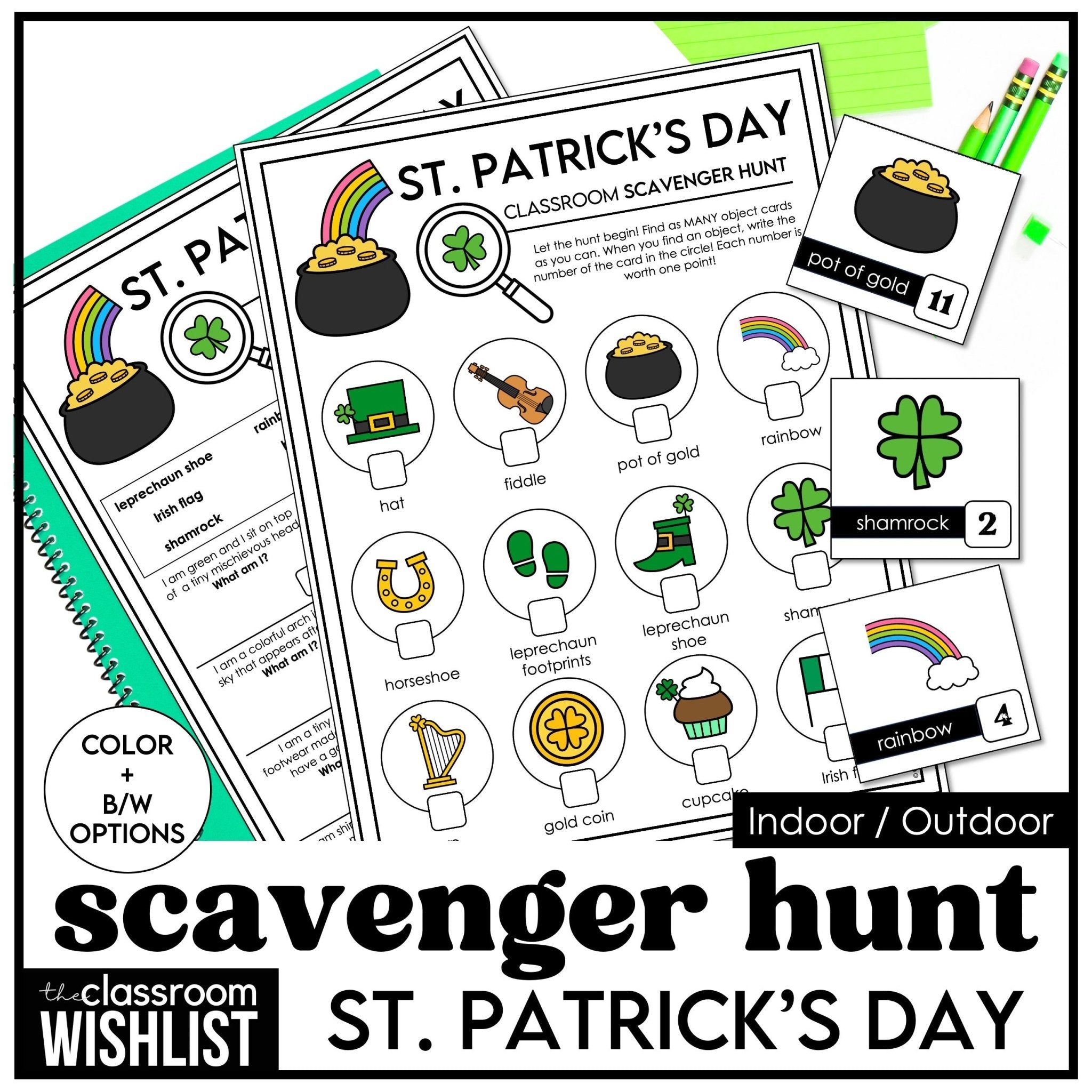 St. Patricks Day Vocabulary Scavenger Hunt - Classroom Game