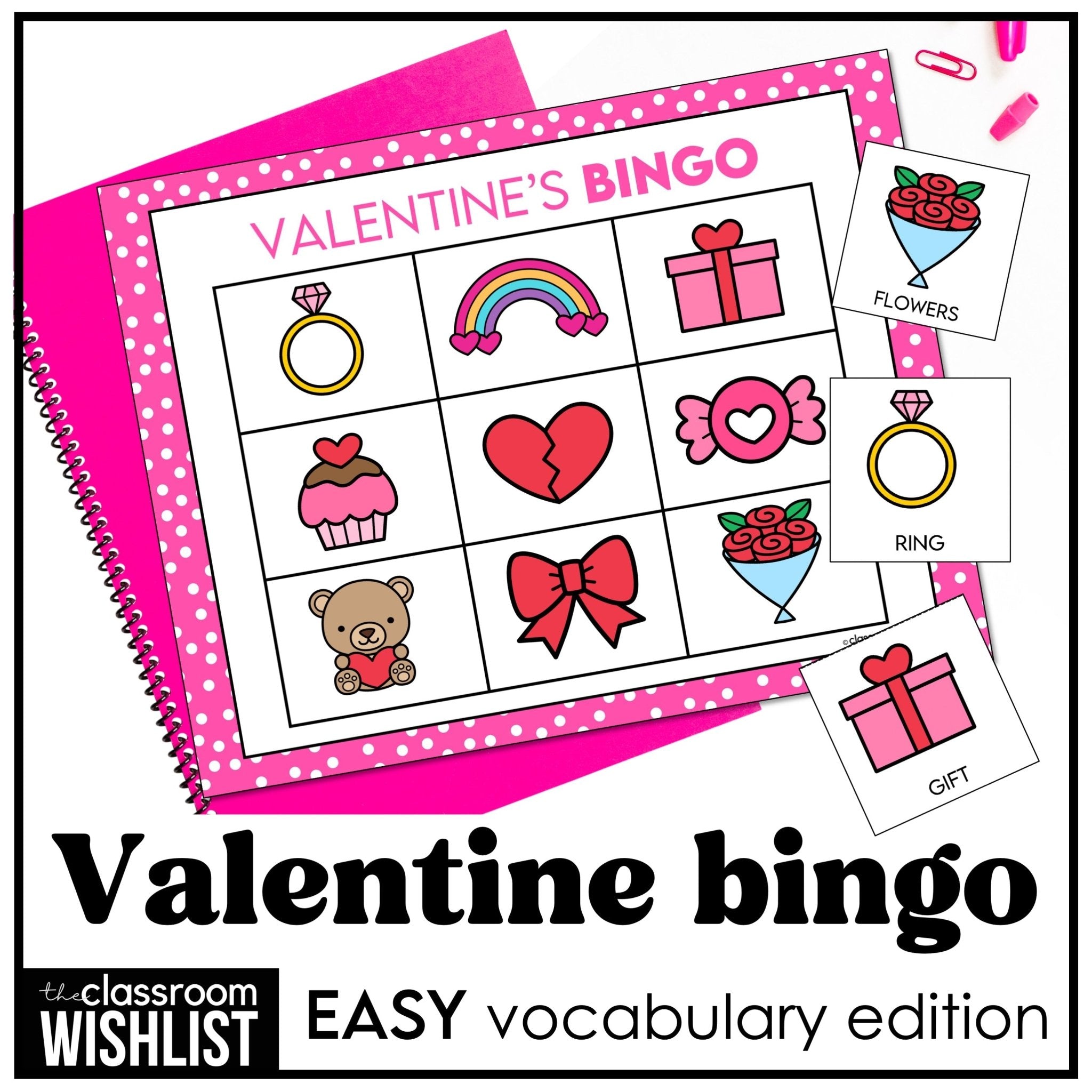 Valentine's Day Bingo Game for Preschool and Kindergarten