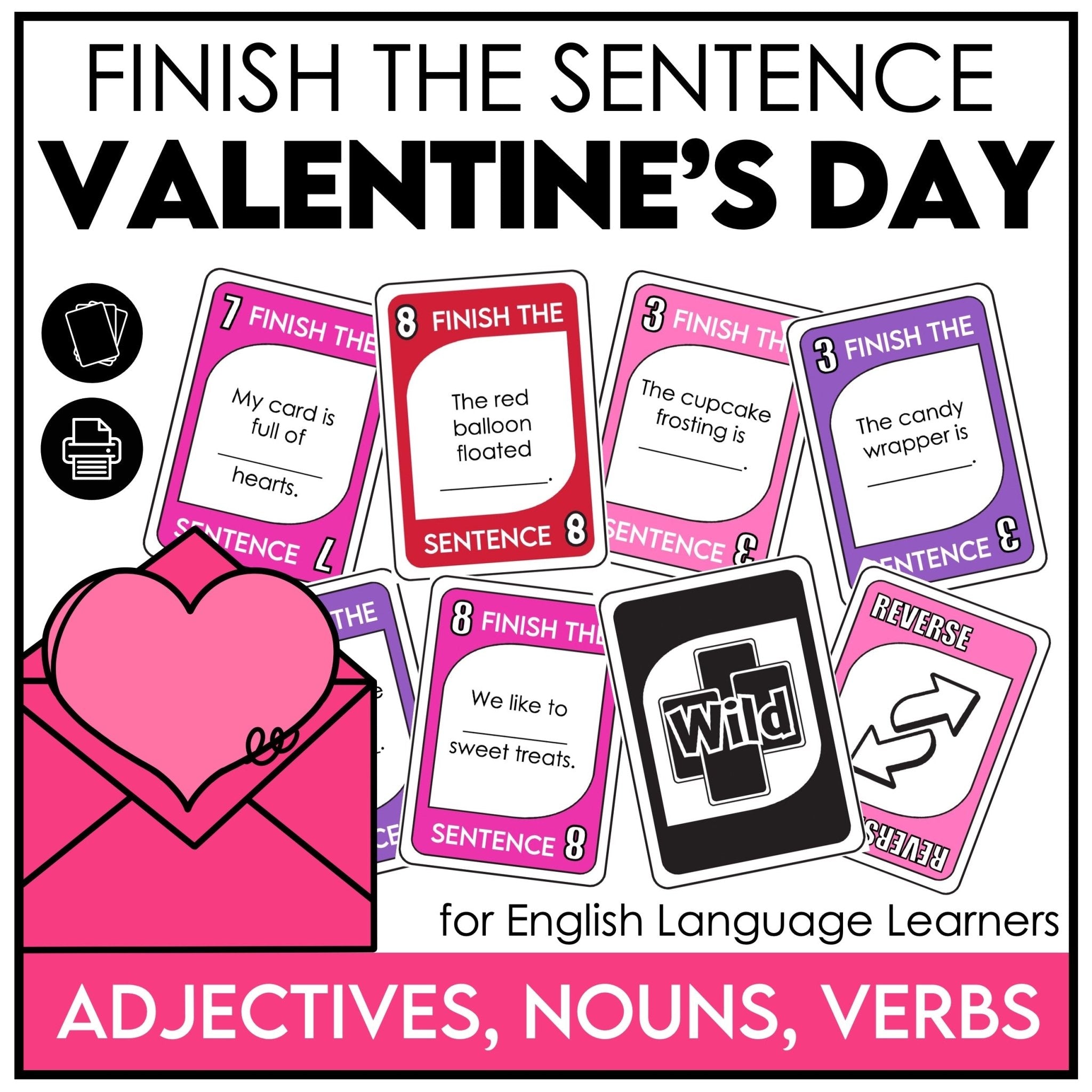 Valentine’s Day Finish the Sentence Game | ESL Grammar
