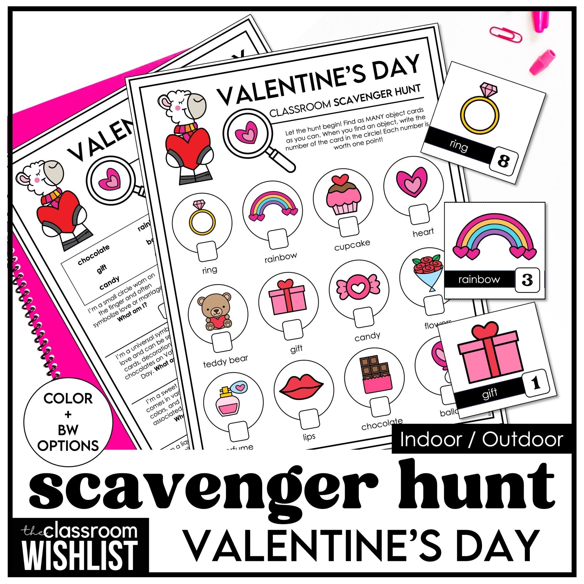Valentine's Day Vocabulary Scavenger Hunt - Classroom Game