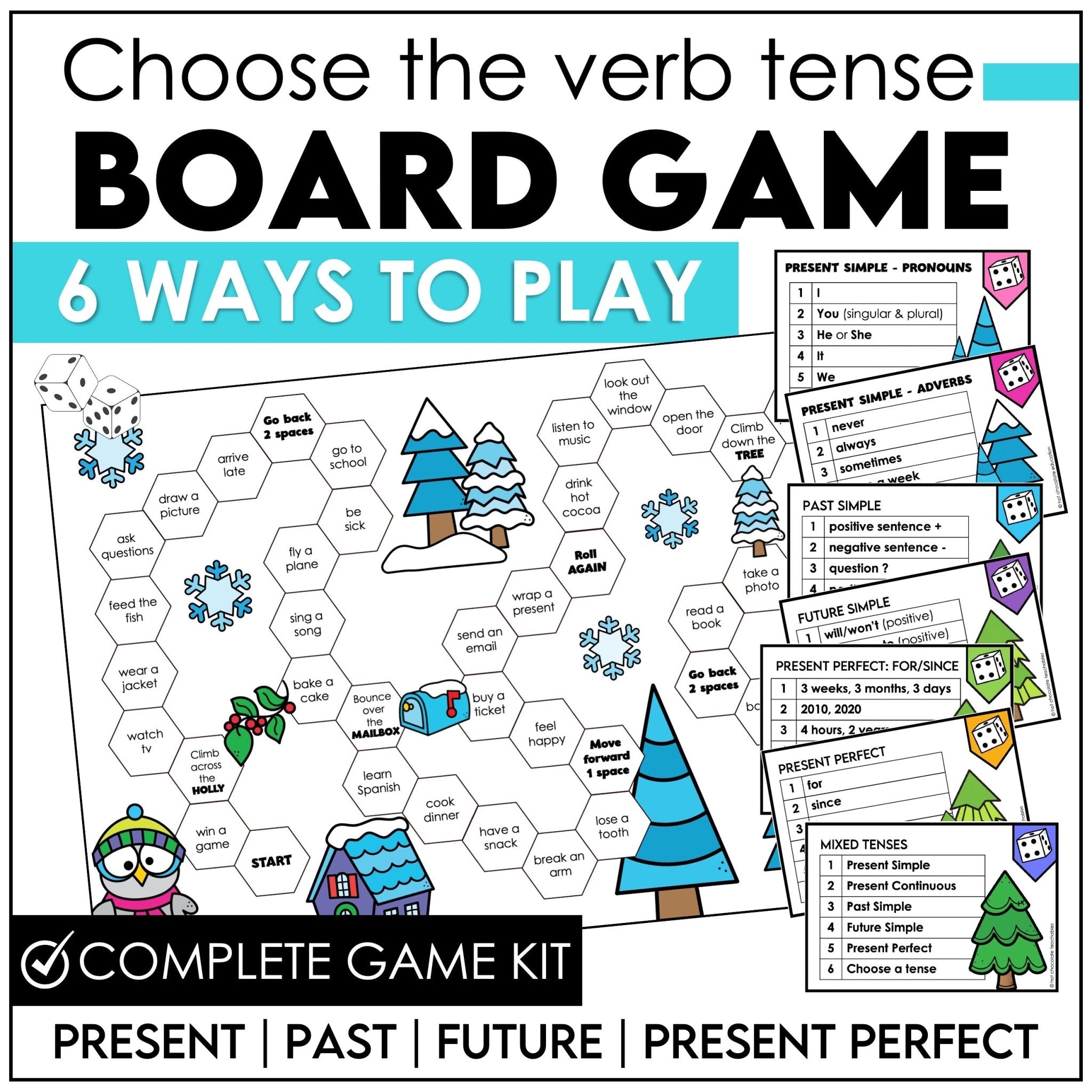 Verbs Board Game | Choose a Tense, Change Verbs