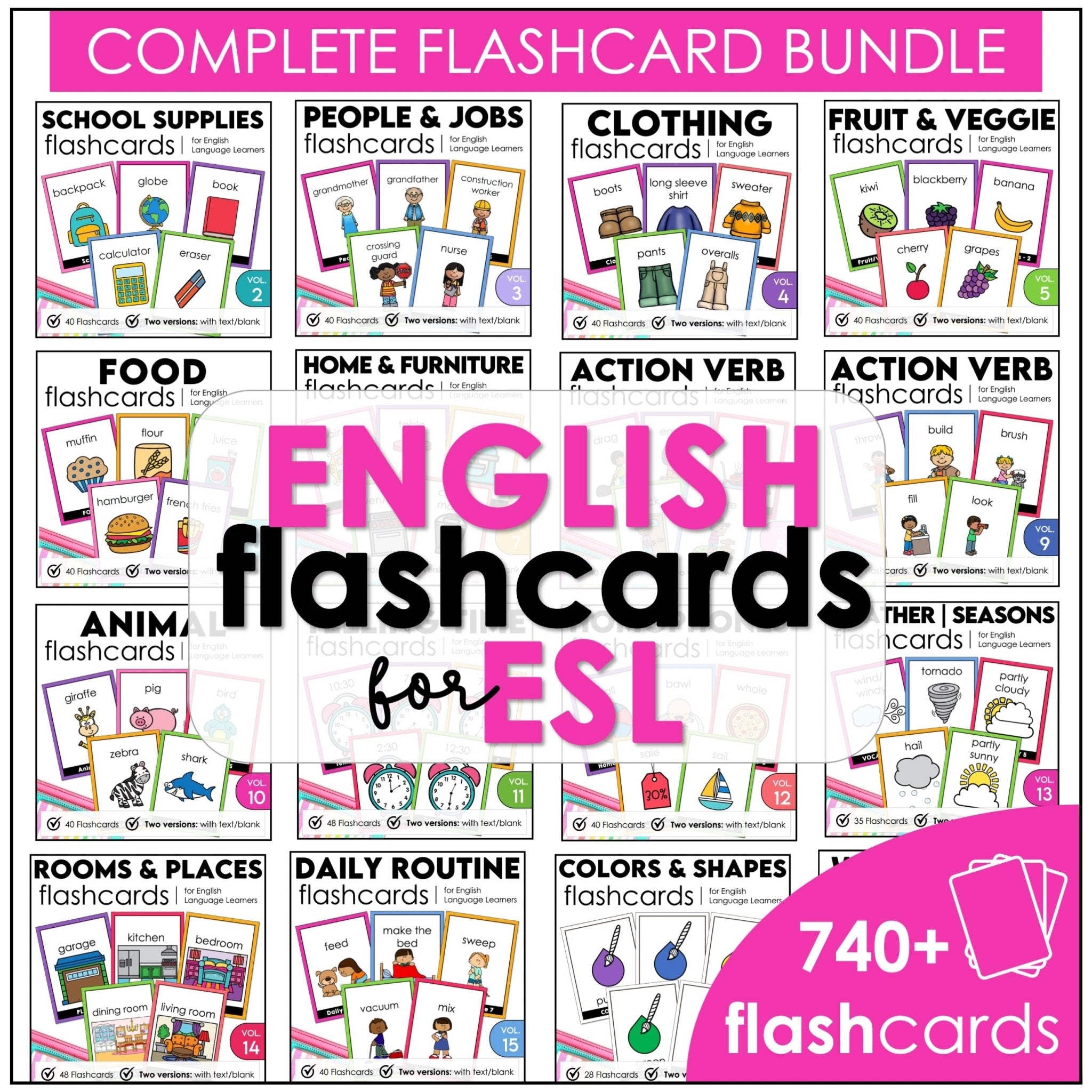 ESL ELL ELD Flashcard Bundle - Vocabulary Toolkit