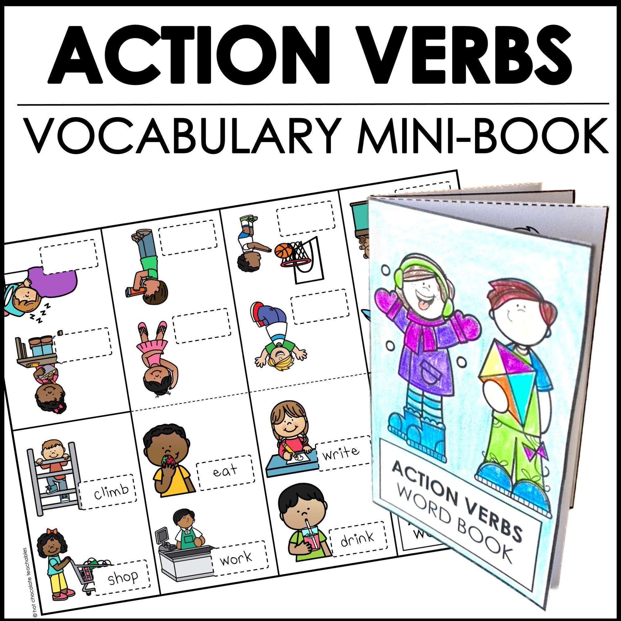 Action Verbs Mini Word Book ESL Picture Dictionary Activity
