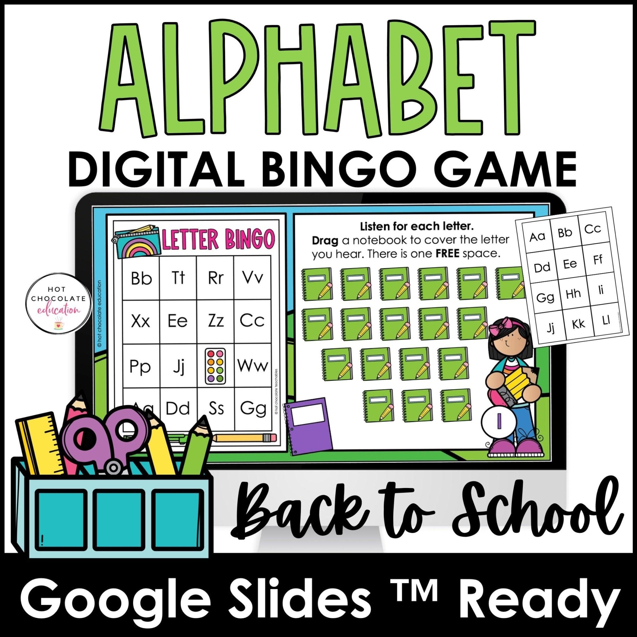 Alphabet Letter Fluency - Digital Bingo Game | Google Slides
