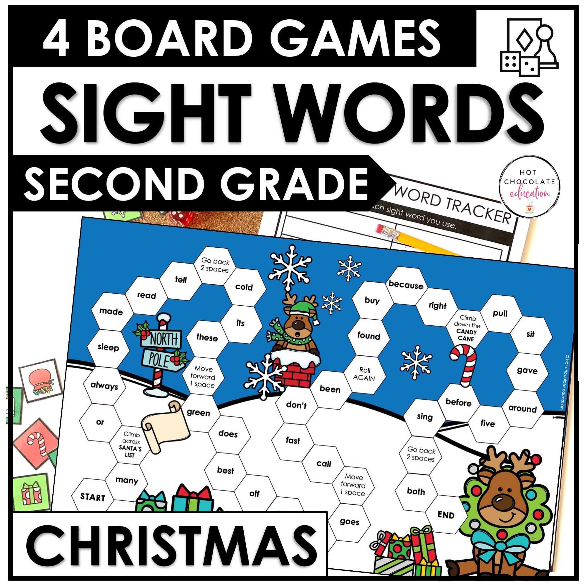 Christmas 2nd Grade Sight Word Games - Dolch Aligned