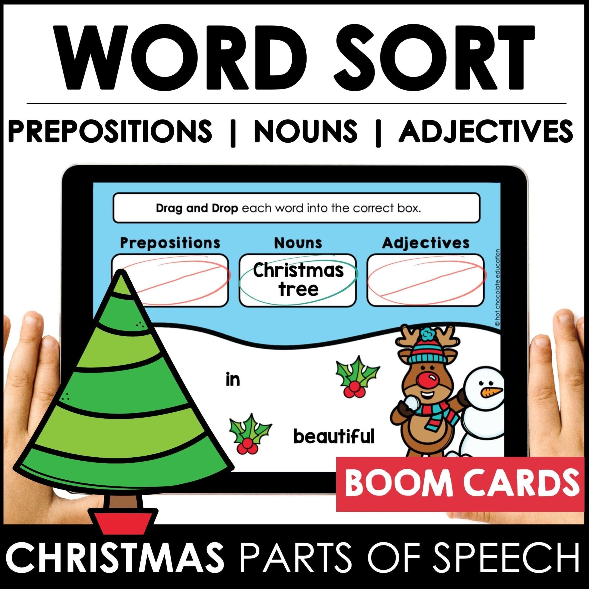 Christmas Parts Sort | Nouns - Adjectives - Prepositions