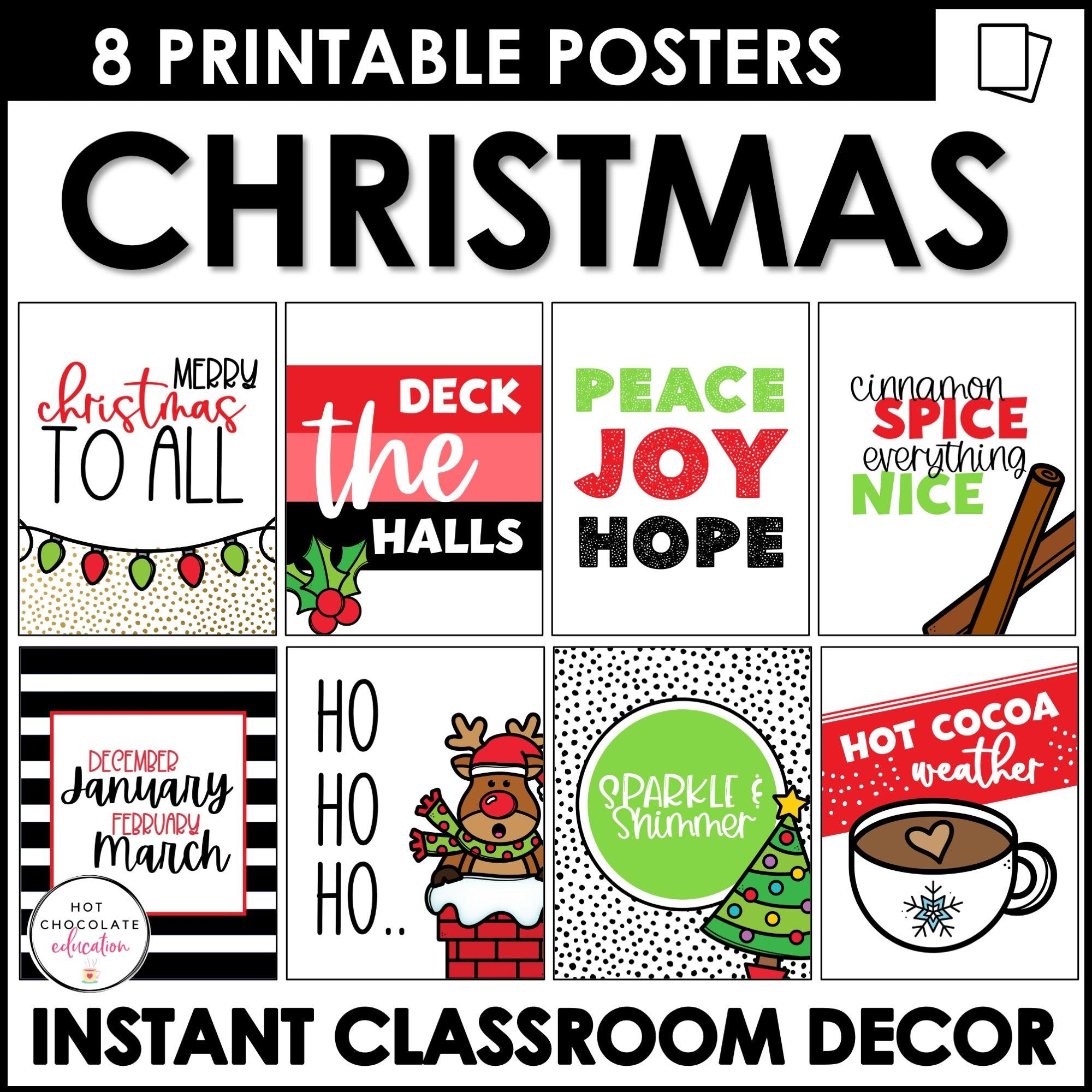 Christmas & Winter Classroom Posters | Print & Display – Hot Chocolate ...
