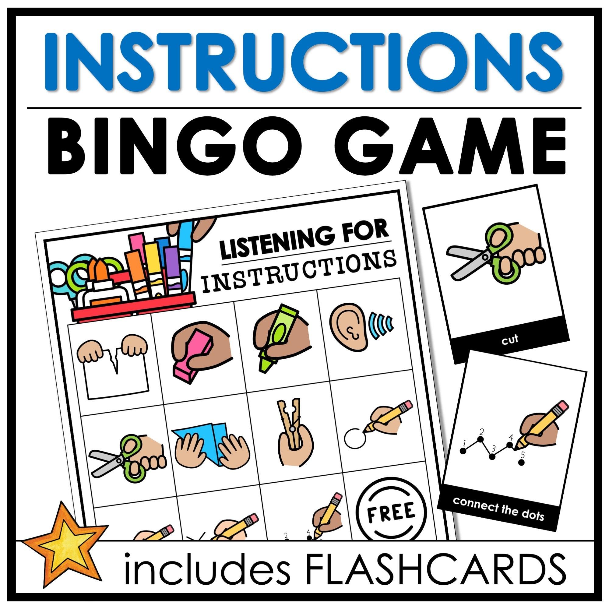 Classroom Instructions ESL Bingo Game and Flashcard Set