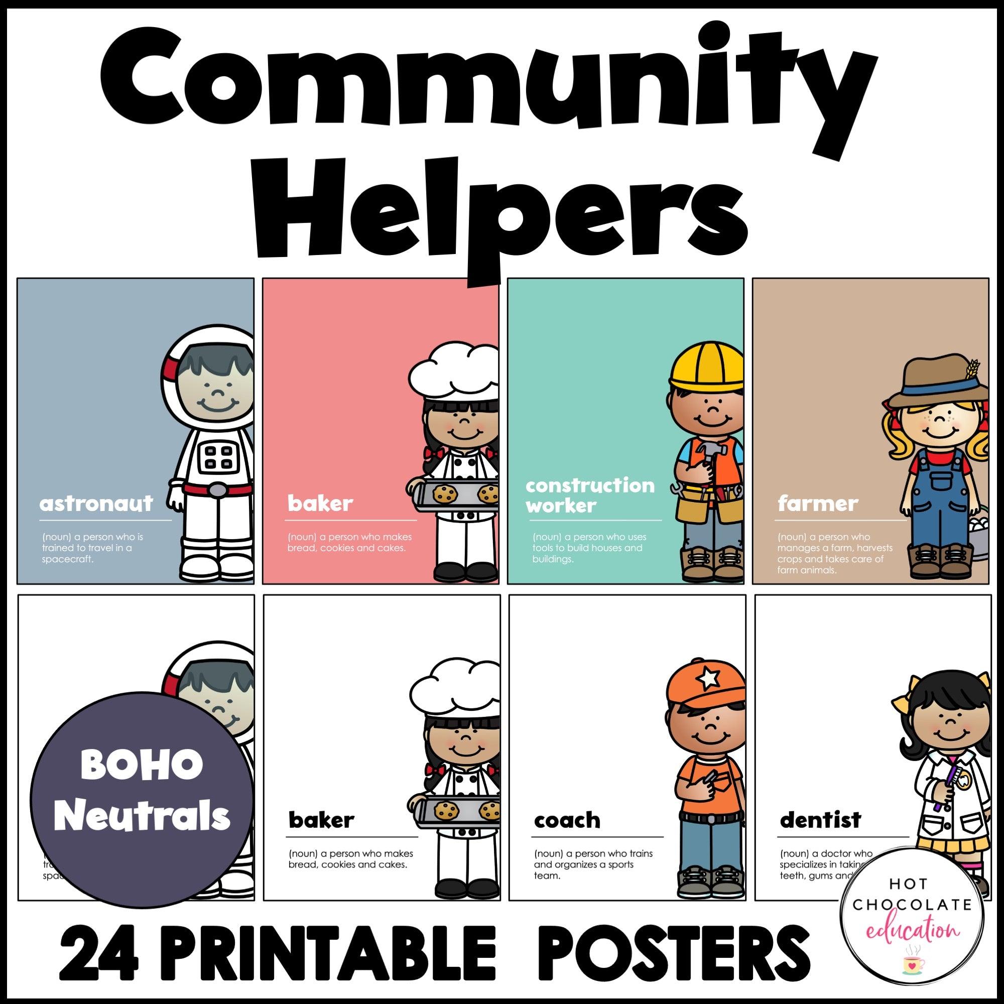 Community Helpers Posters - Jobs & Careers Word Wall