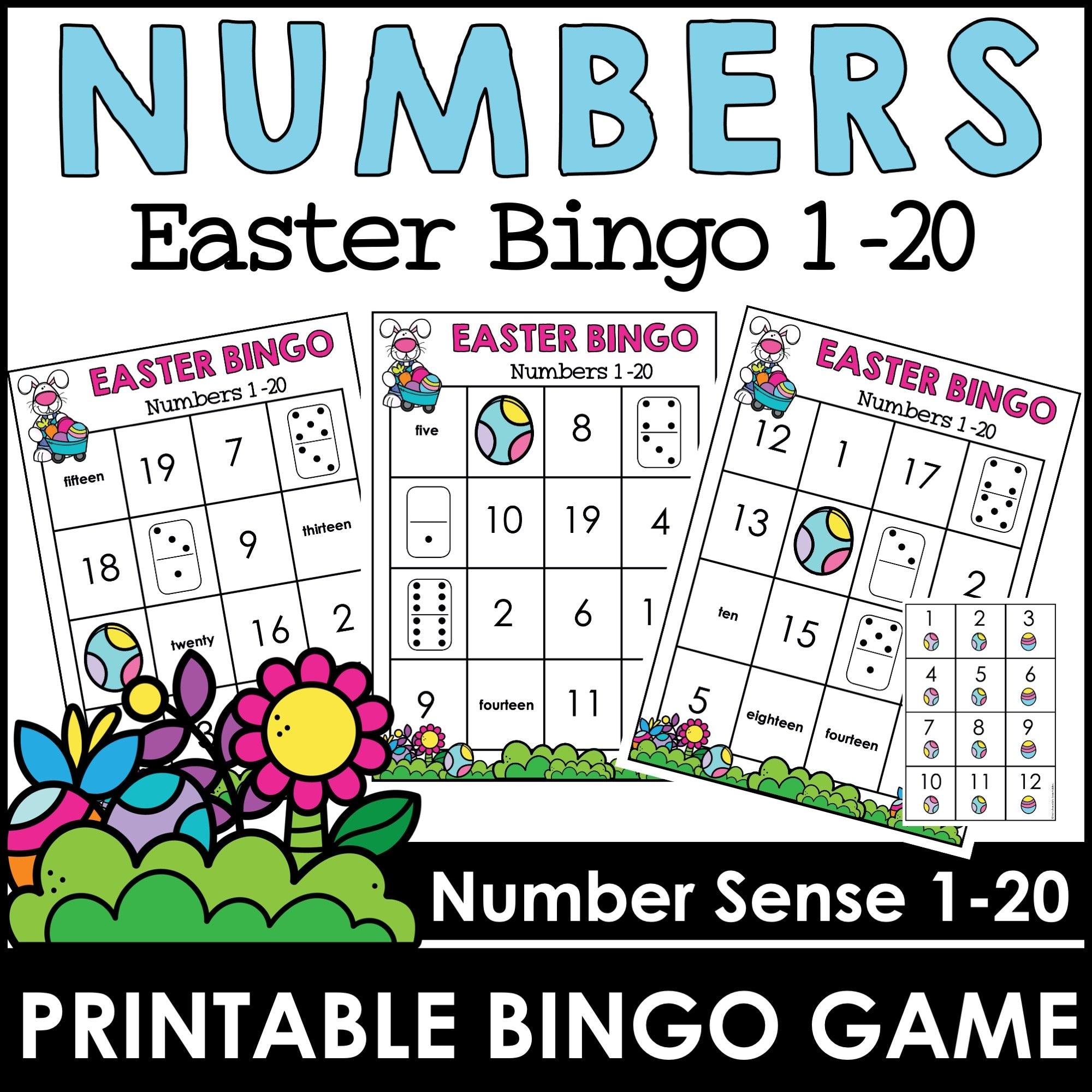 Easter Number Bingo Game | 1-20 Number Recognition