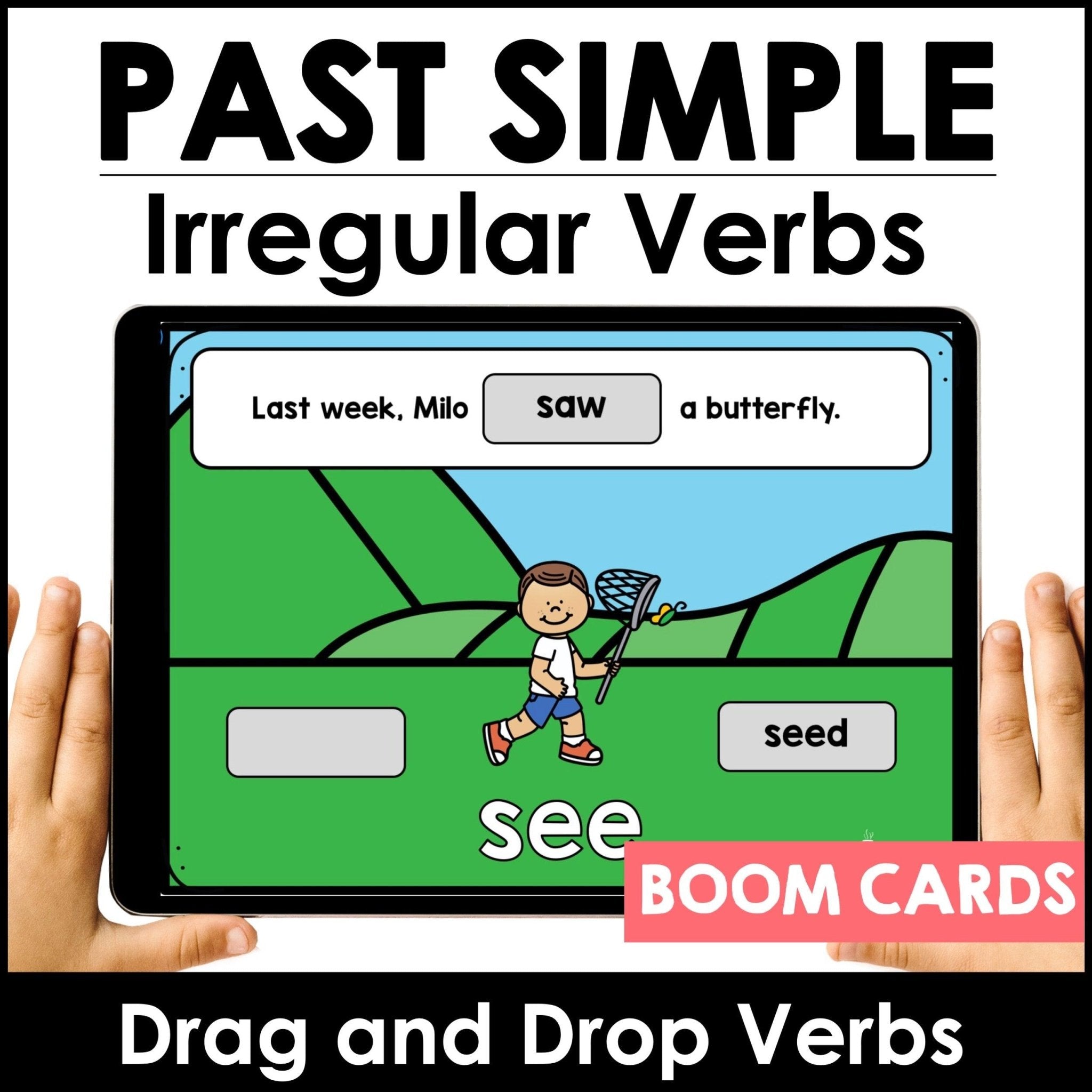 ESL Past Tense Irregular Verb Digital Task Cards: BOOM CARDS