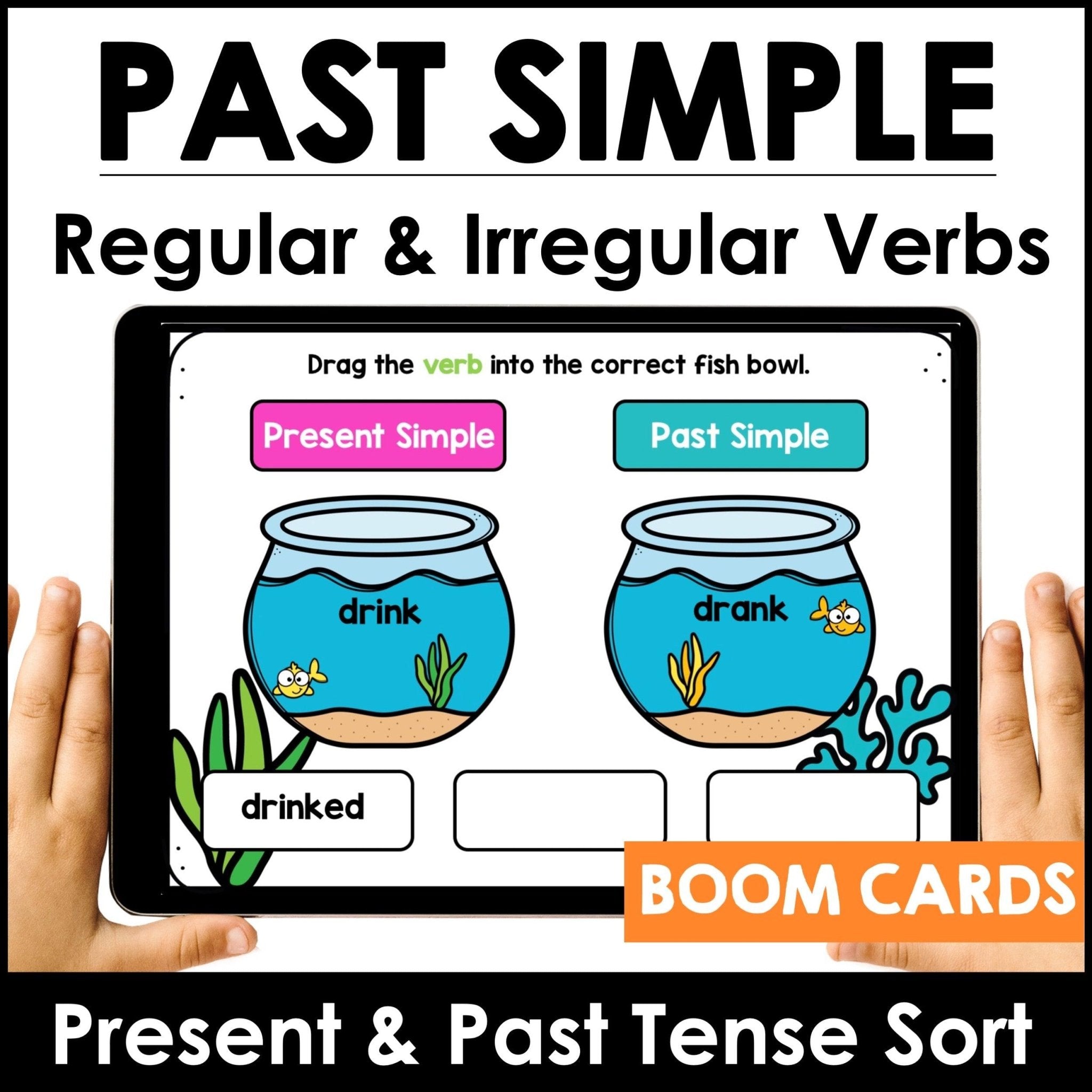 ESL Past Tense Regular & Irregular Verb Sort - BOOM CARDS