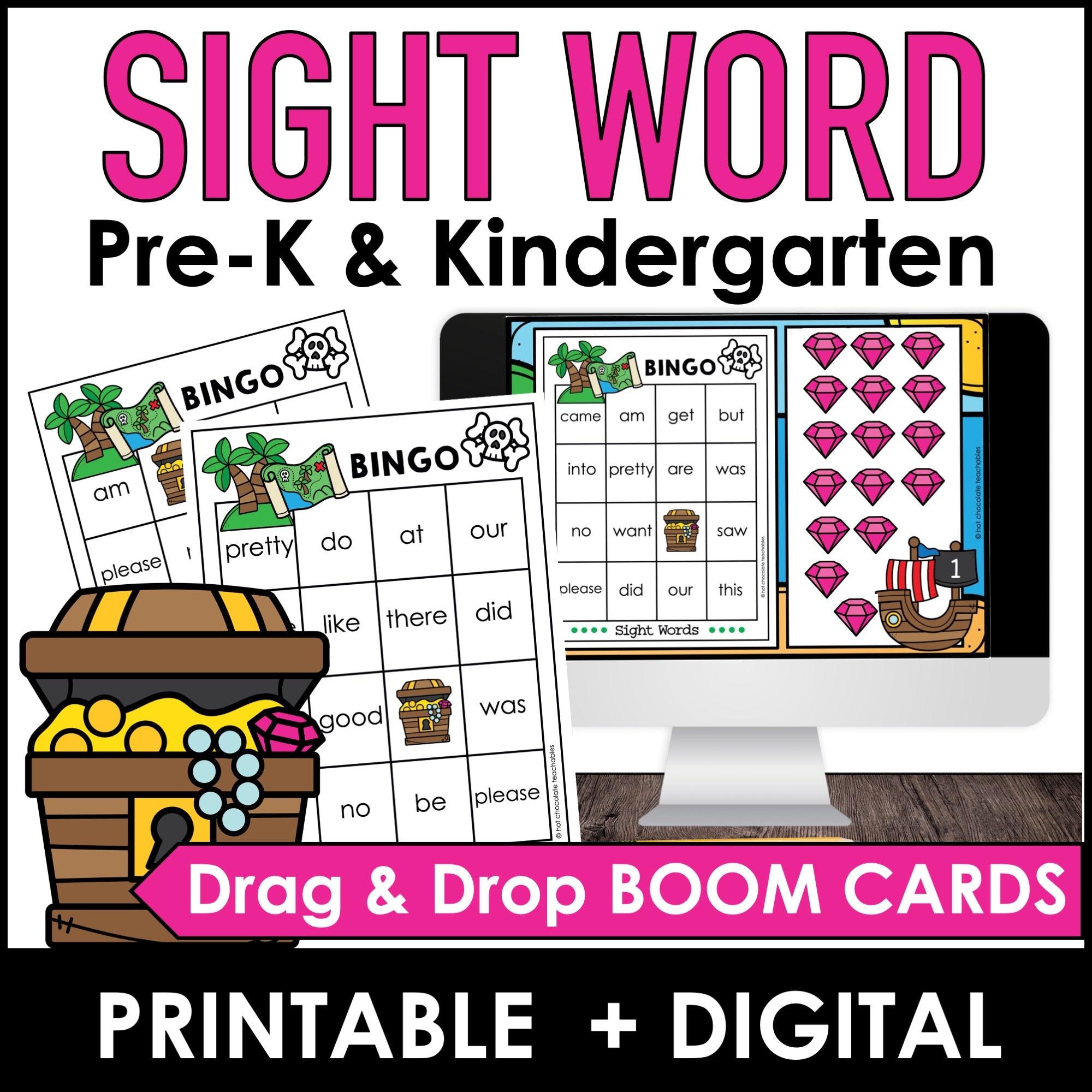 ESL Sight Words Bingo Game | Pre-K and K Word Lists
