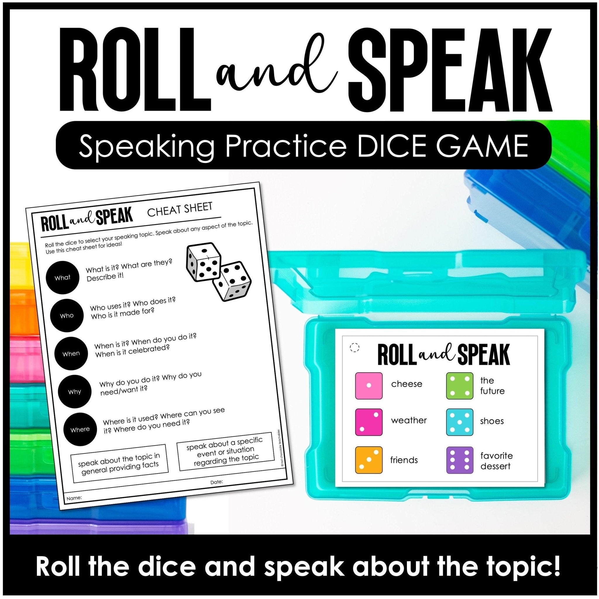 Basic Vocabulary ESL Dice Game - Fun Student-Led Activity