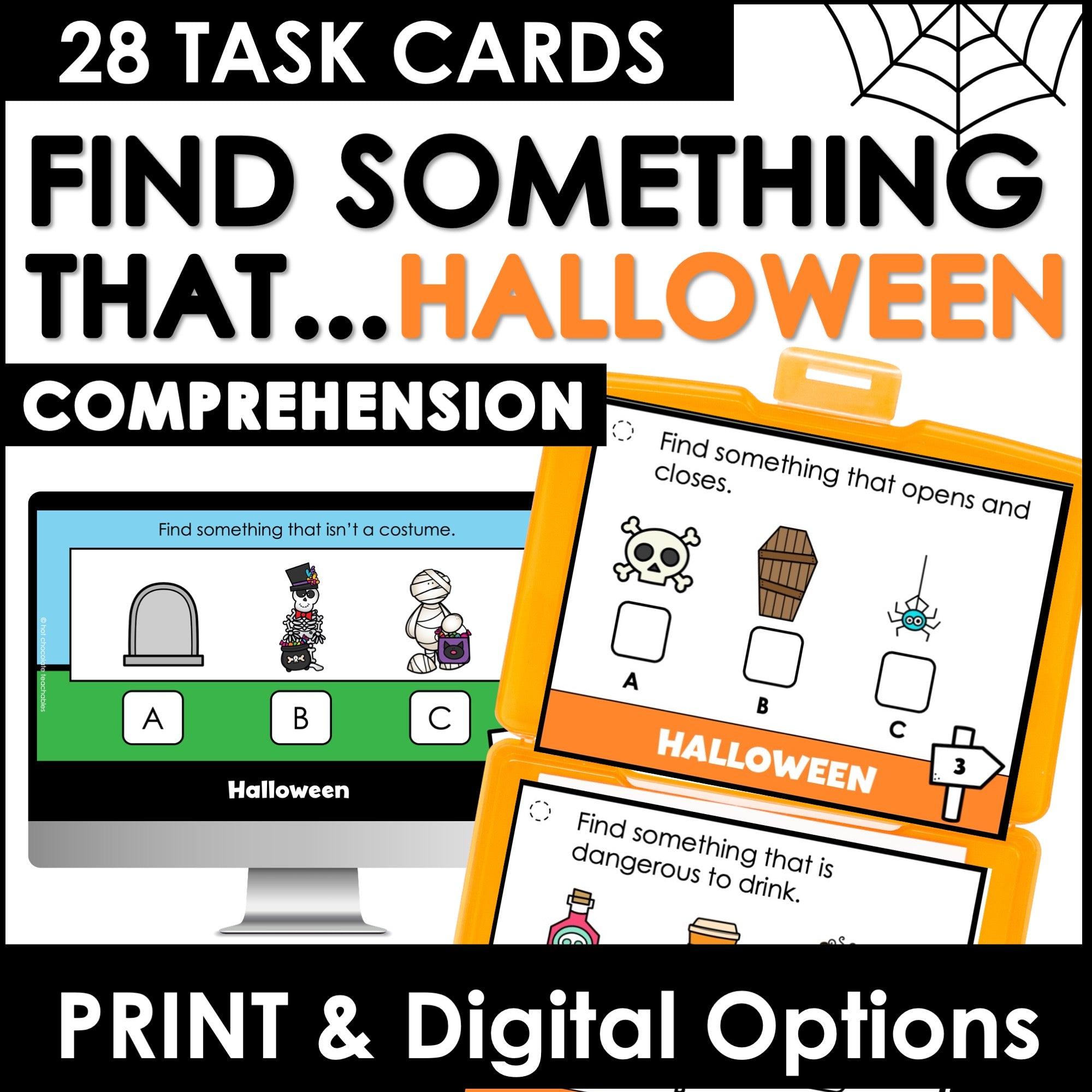 Halloween Task Cards: ESL Basic Vocabulary Comprehension