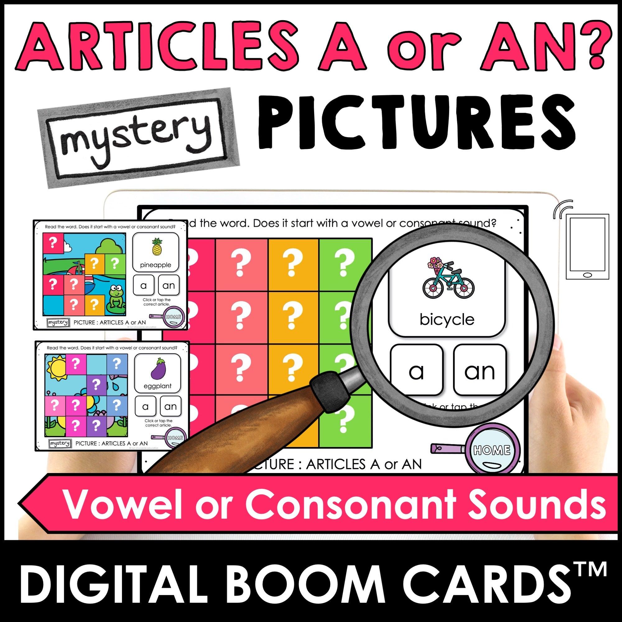 Grammar Boom Cards: Indefinite Article A or AN? – Hot Chocolate Teachables