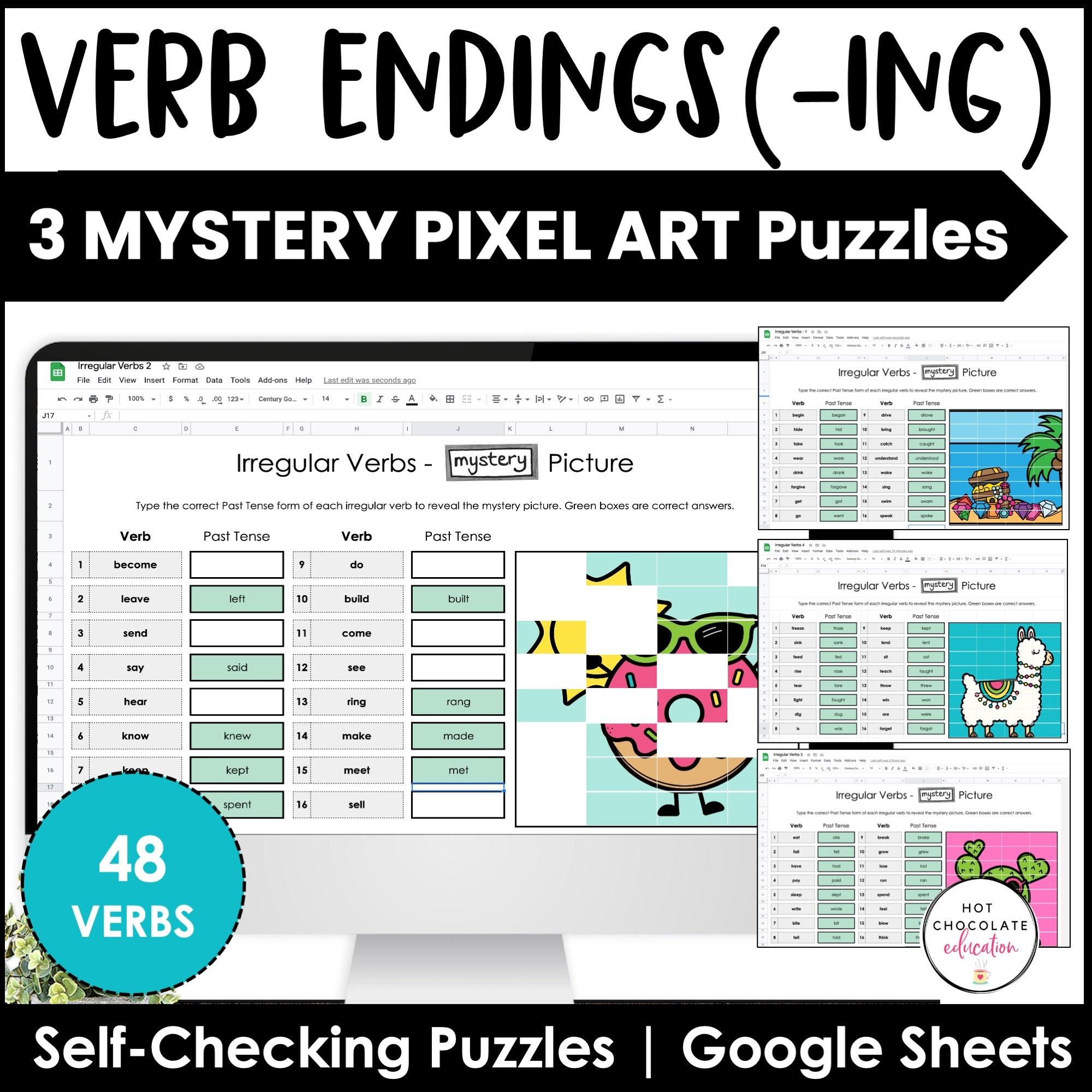 Inflectional Endings: Add -ing | Digital Mystery Puzzle