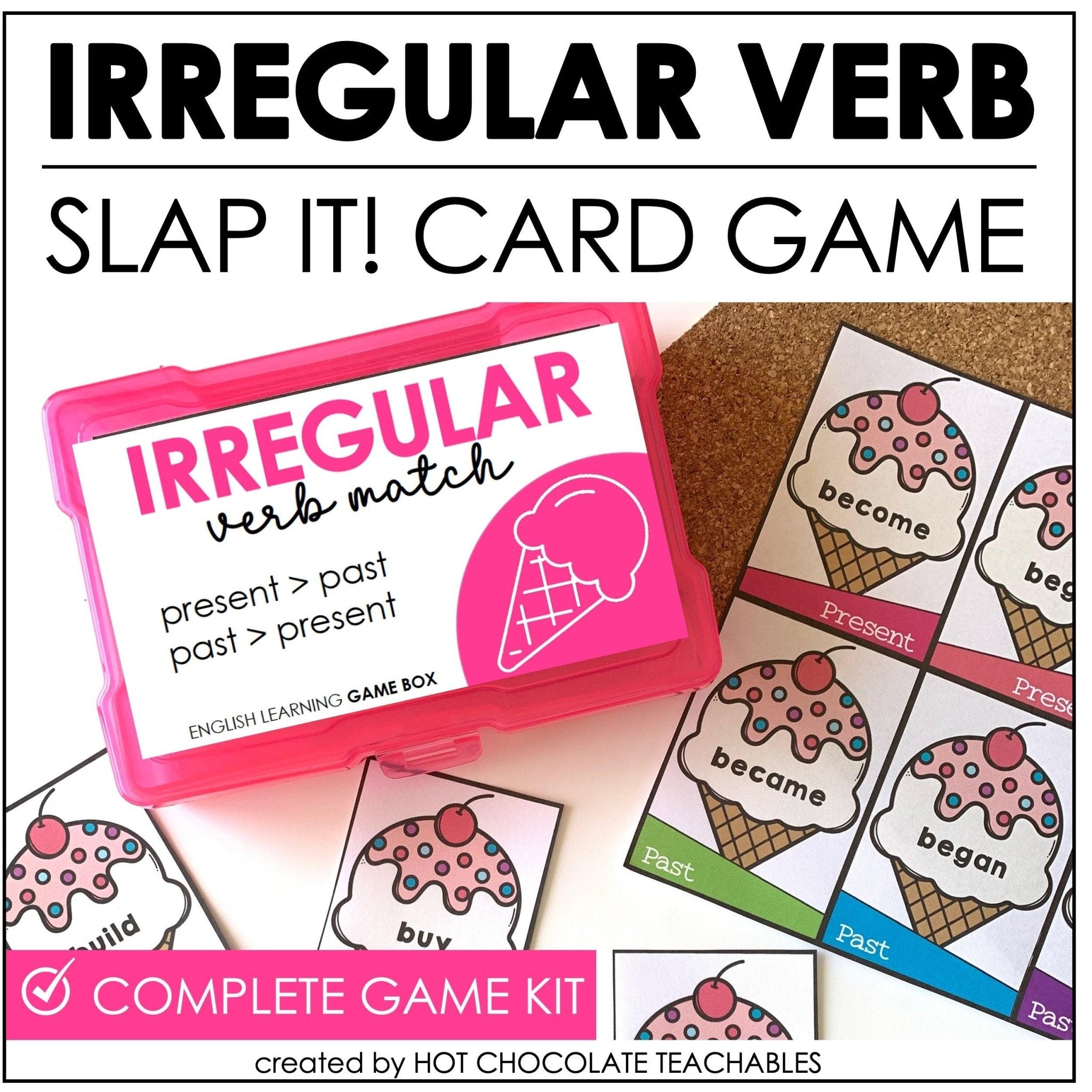 Irregular Verb Game - SLAP IT - Past Simple Grammar Game Box