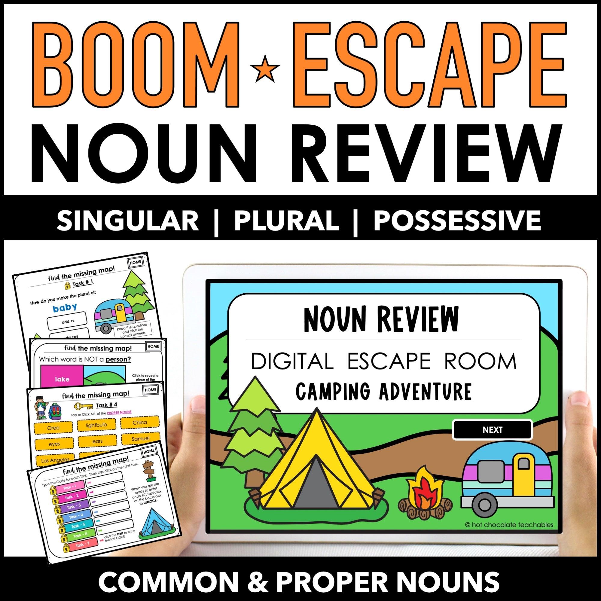 Escape Activity Digital Boom Card - Nouns: Singular & Plural